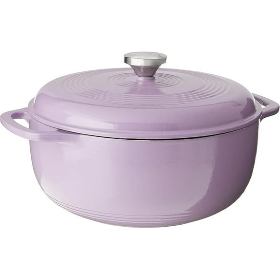 Enameled Cast Iron Dutch Oven with Lid – Dual Handles – on Stovetop ...