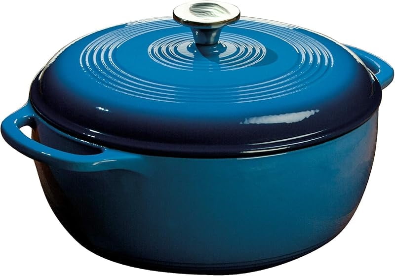 Enameled Cast Iron Dutch Oven with Lid – Dual Handles – on Stovetop ...