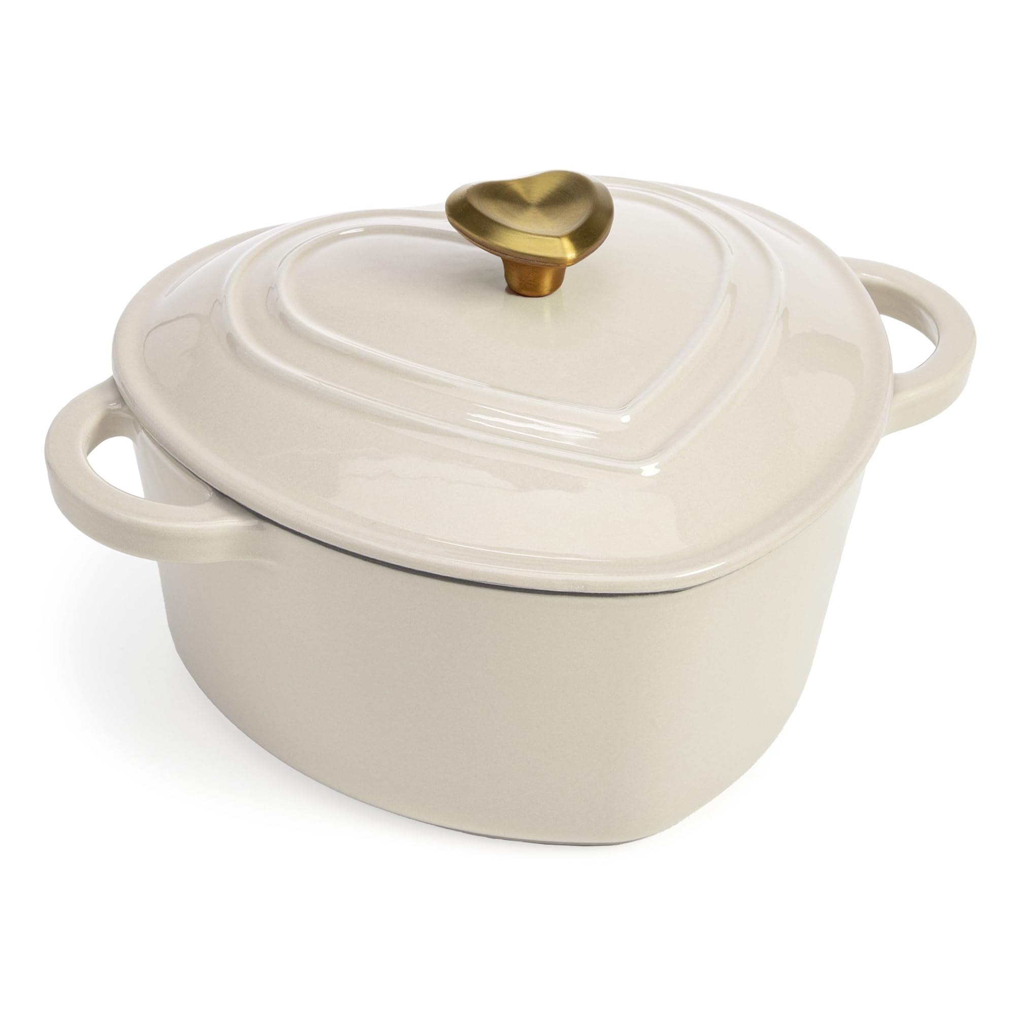 Enameled Cast Iron Heart‑Shaped Frying Pan, Excellent Heat Retention ...