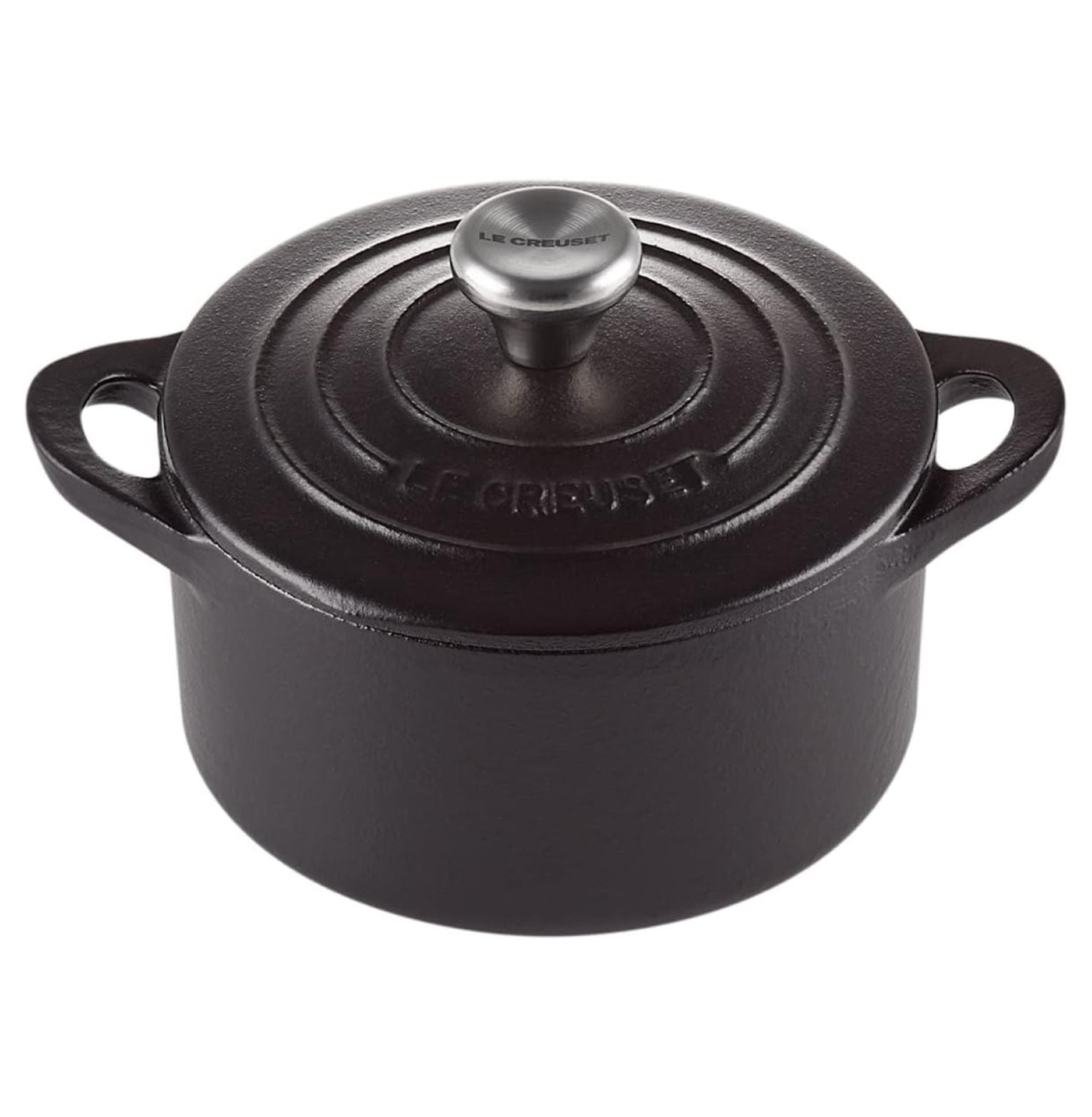 Enameled Cast Iron Mini Cocotte with Lid, 1/3 qt., Licorice, Black ...