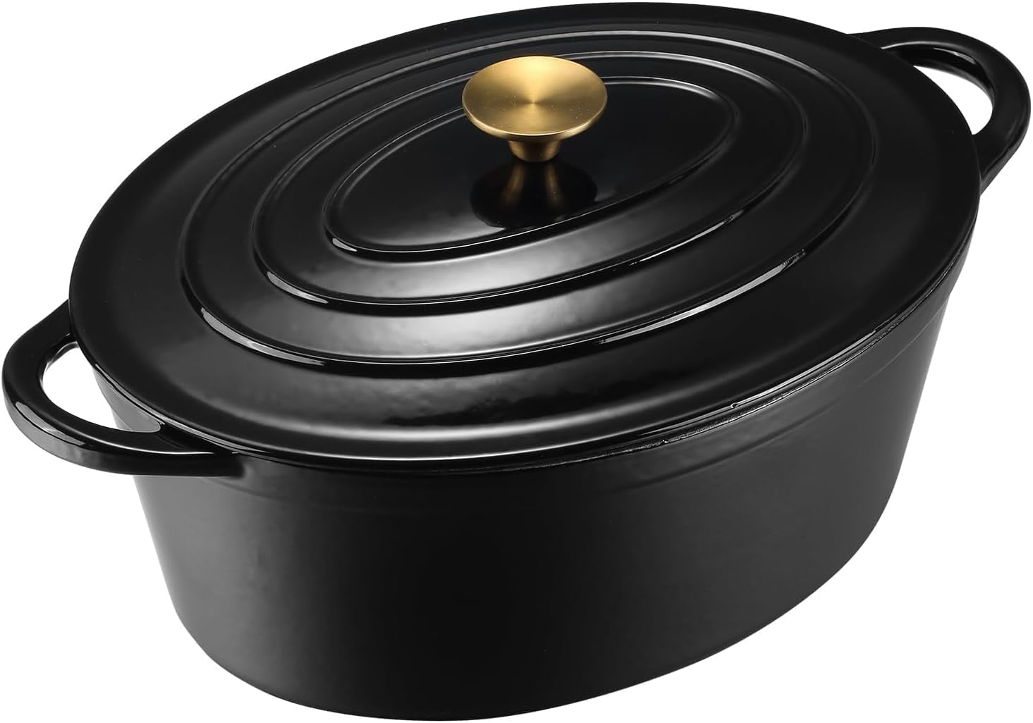Enameled Cast Iron Oval Dutch Oven, 7 qt Oval Dutch Oven Pot with Lid ...