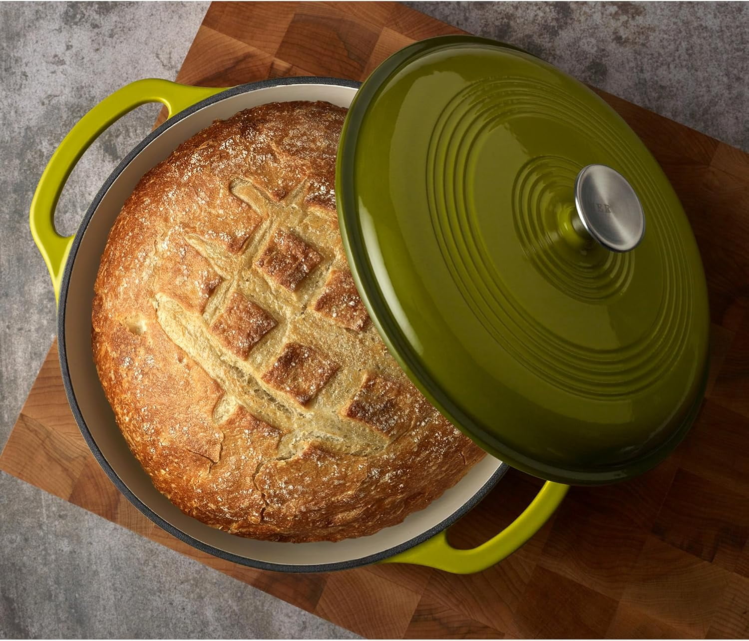 Enameled Cast Iron Round Dutch Oven, 6 Qt., Avocado - Perfect for ...
