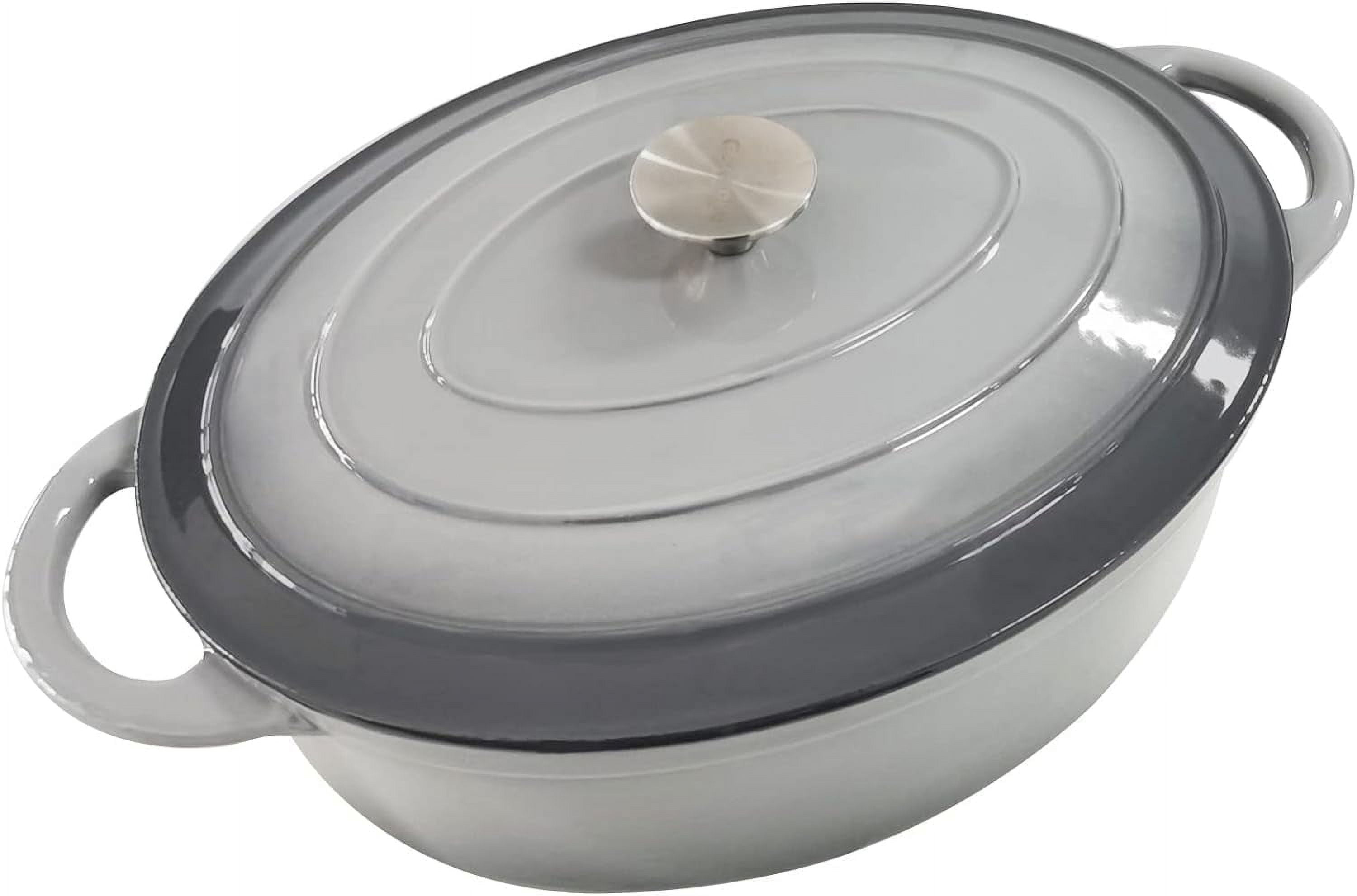 Enameled Cast Iron Signature Oval Dutch Oven, 7 qt Enameled Oval Dutch ...