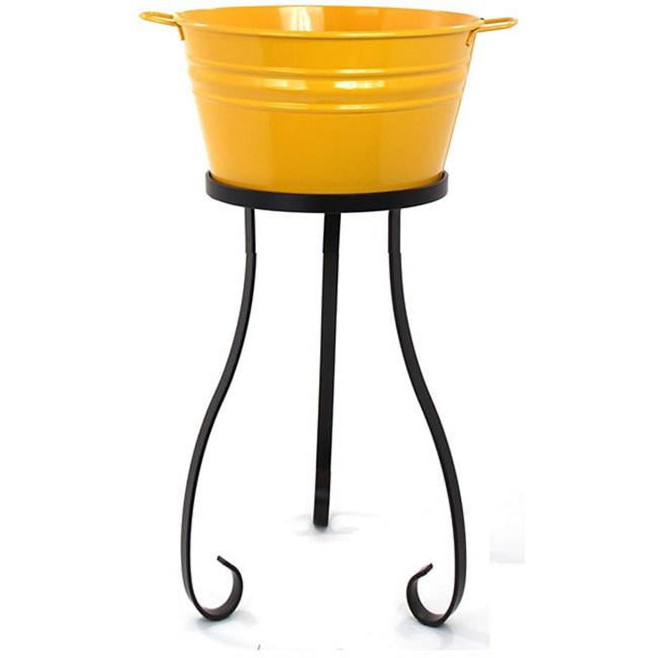 Enameled Galvanized Steel Beverage Tub with Iron Stand, Saffron ...