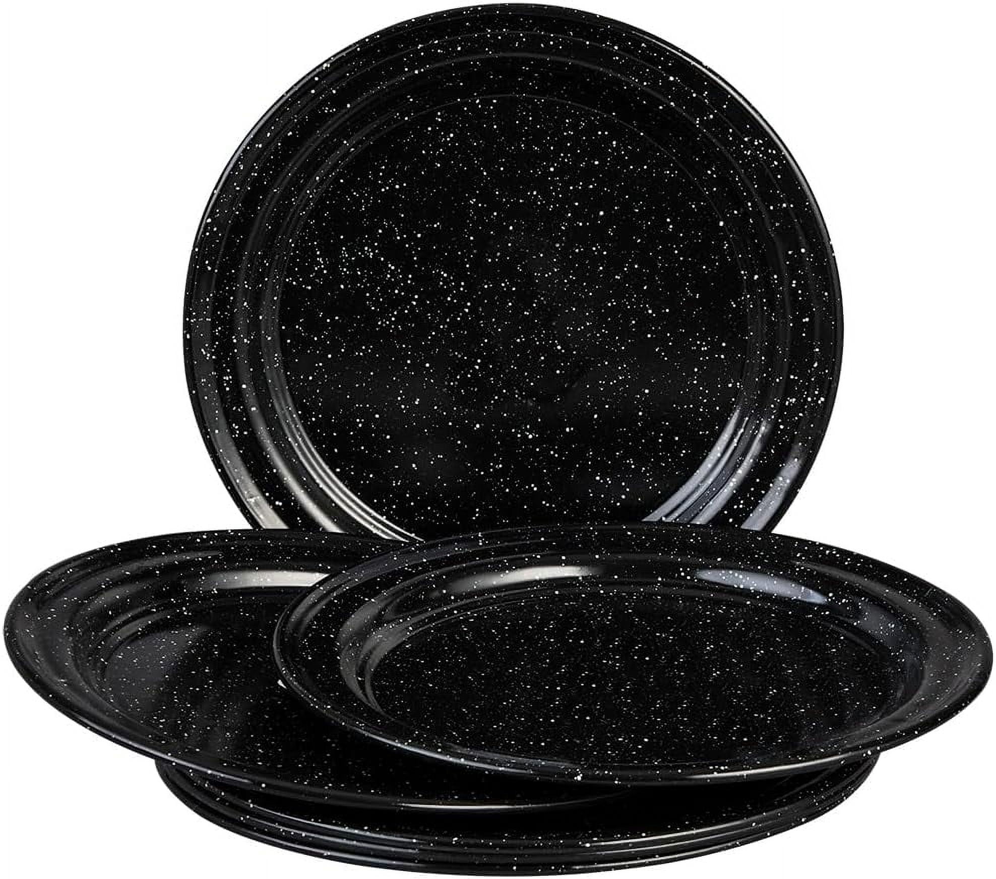 Enameled Steel Dinner Plate Set, Set of 6 Dishwasher Safe Dinnerware ...