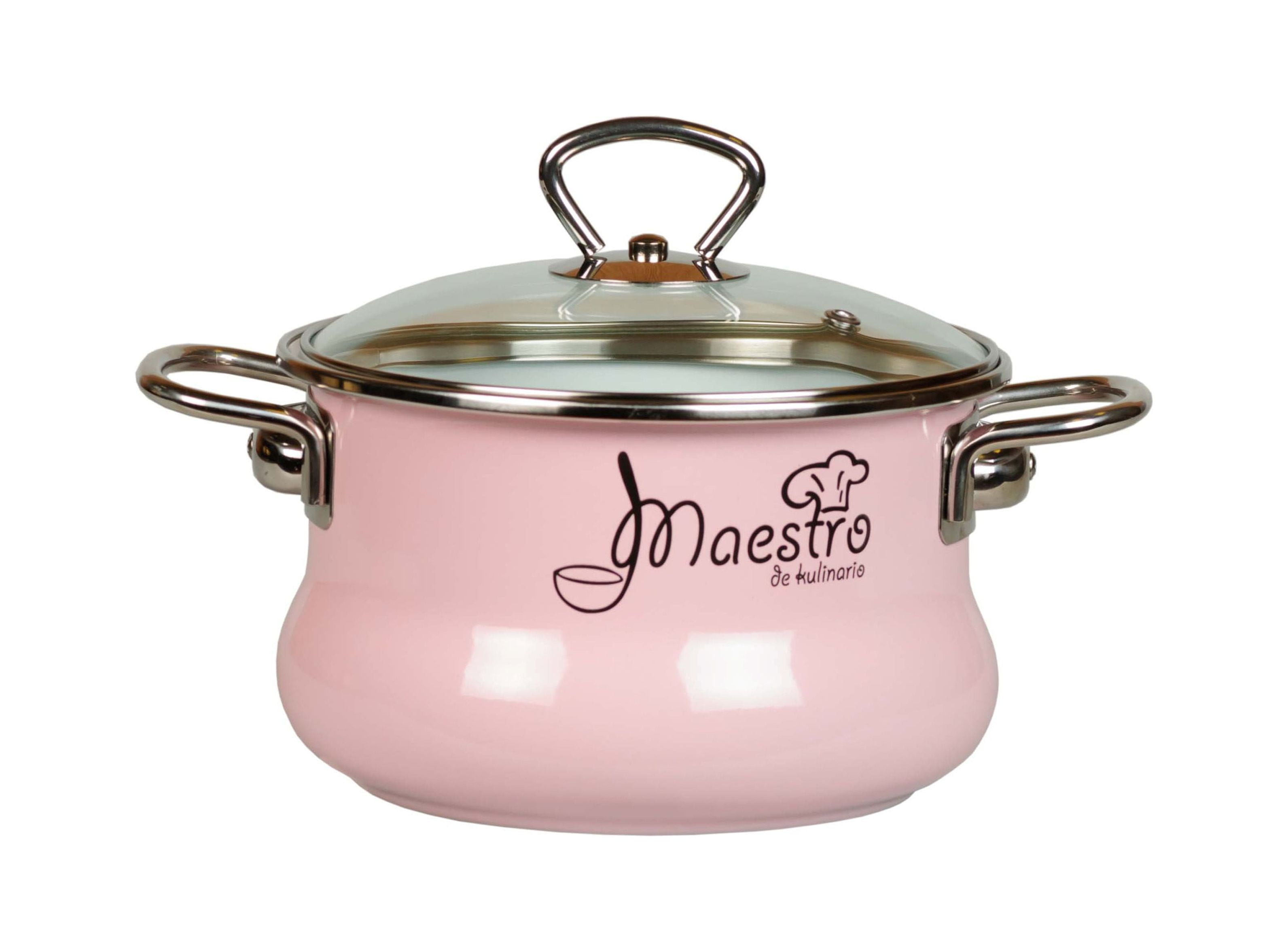 Enameled Steel Pot Maestro Enamelware Pot (pink) with Lid Kitchen Pot ...