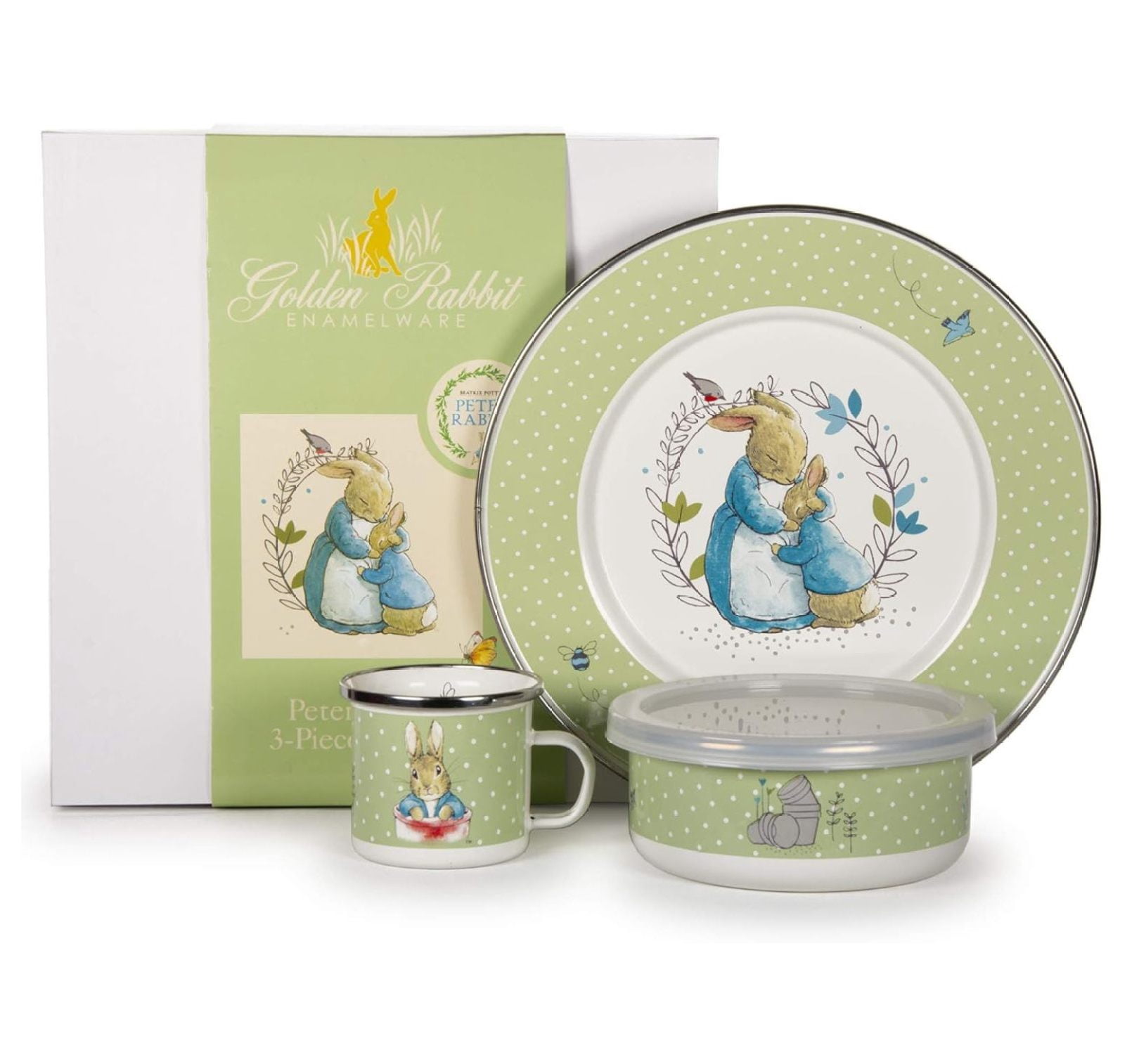 Enamelware - 3-piece Child Dinner Set (Polka Dot Peter) - Walmart.com