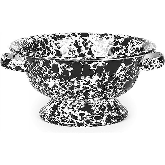 Enamelware Berry Colander, 1 quart, Black/White Splatter - Walmart.com