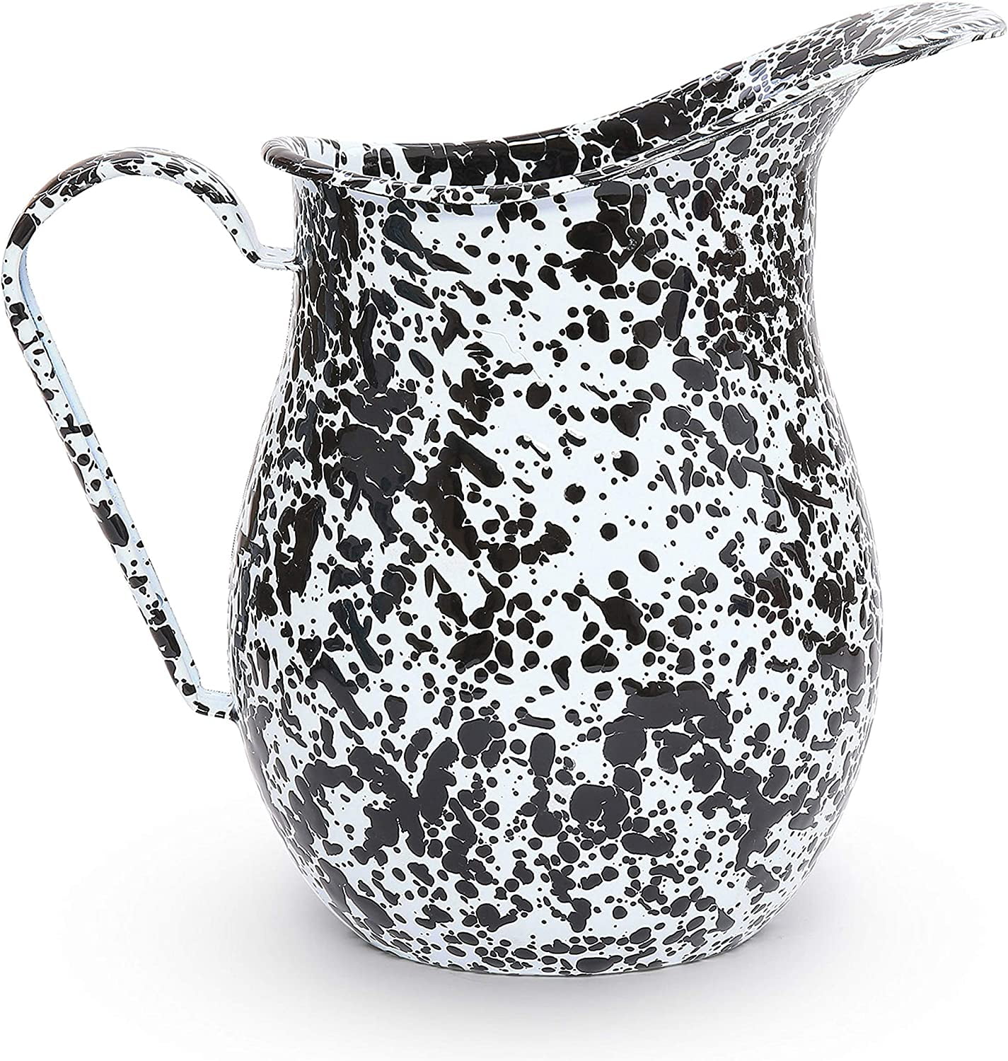 Enamelware Pitcher, 3 quart, Black/White Splatter - Walmart.com