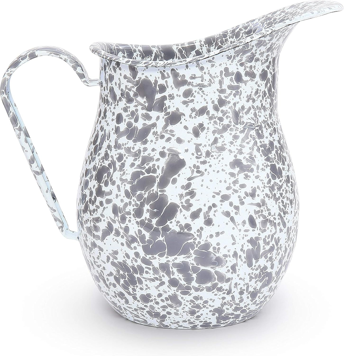 Enamelware Pitcher, 3 quart, Grey/White Splatter - Walmart.com