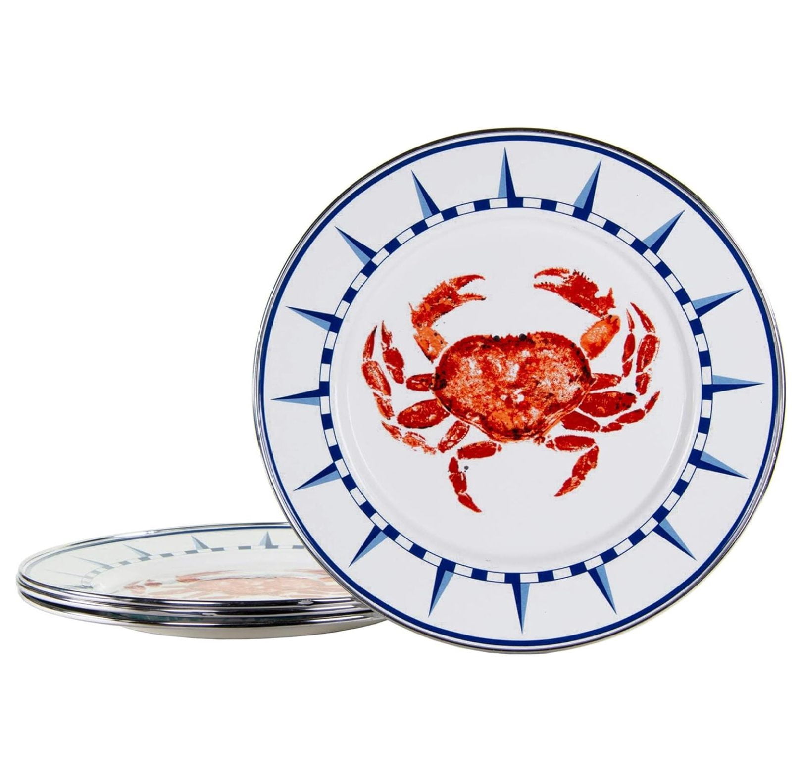 Enamelware - Set of 4-10.5" Dinner Plates (Crab House) - Walmart.com