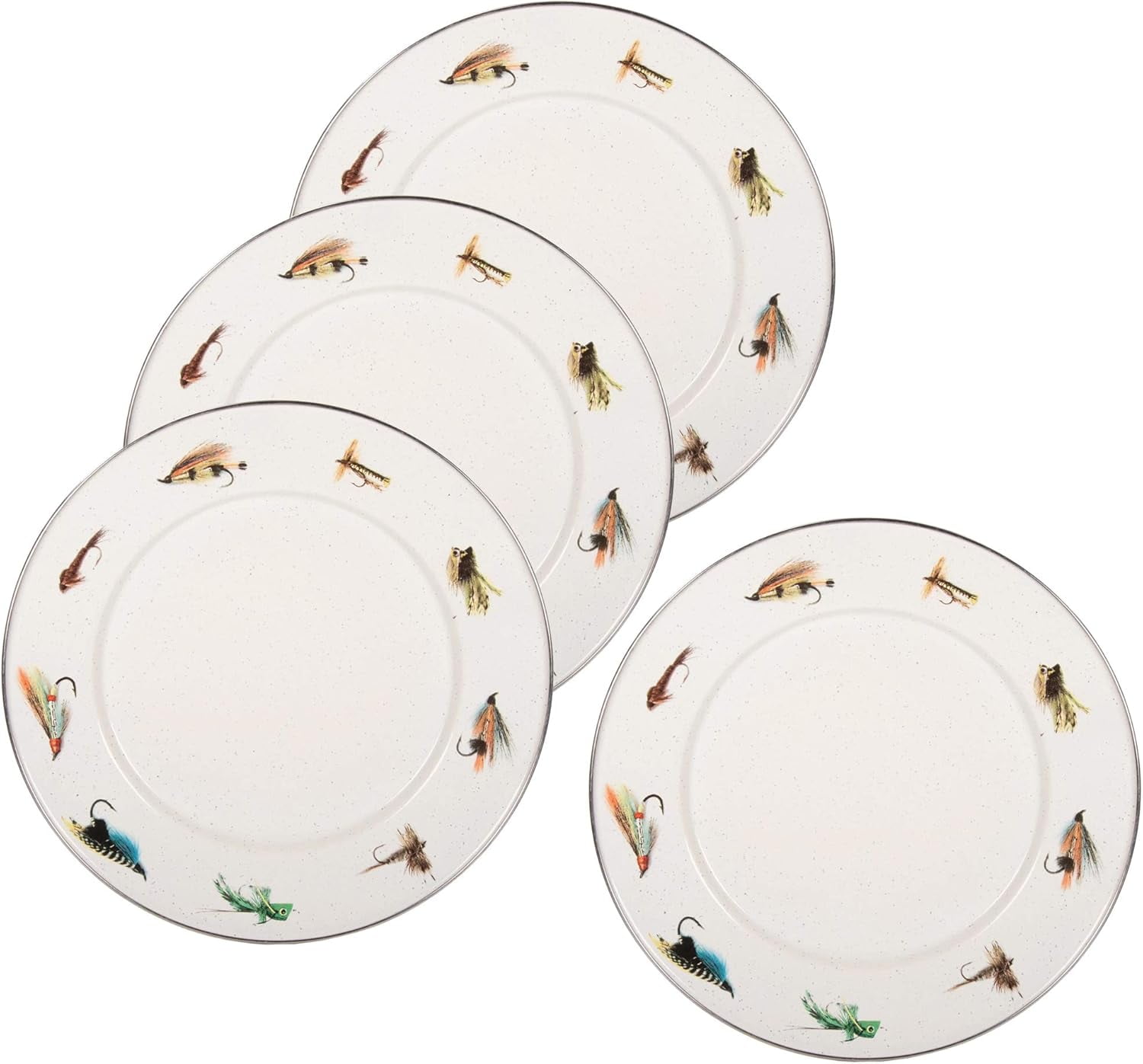 Enamelware - Set of 4-8.5" Sandwich Plates (Fishing Fly) - Walmart.com