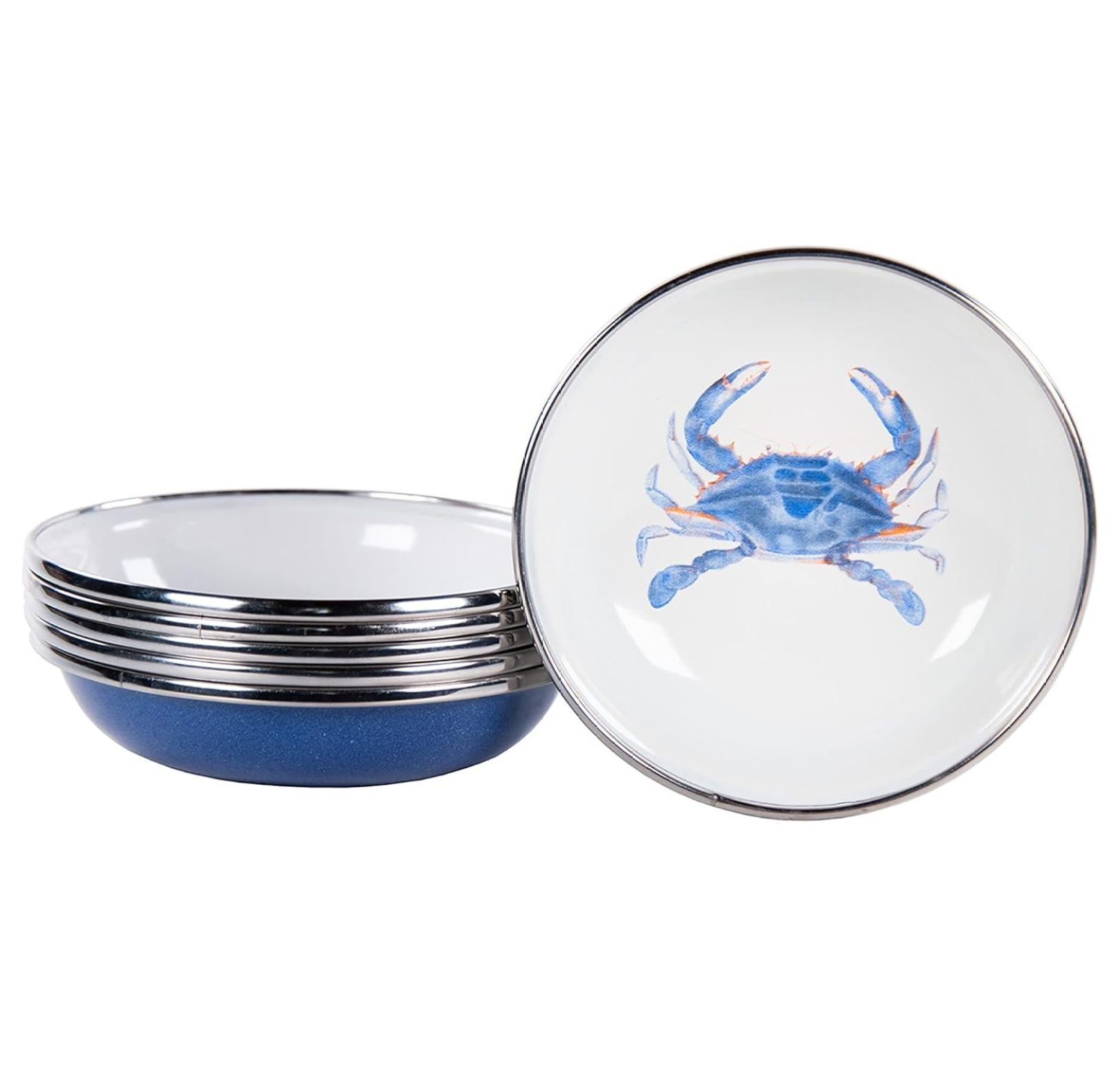 Enamelware - Set of 6-4oz Tasting Dishes (Blue Crab) - Walmart.com