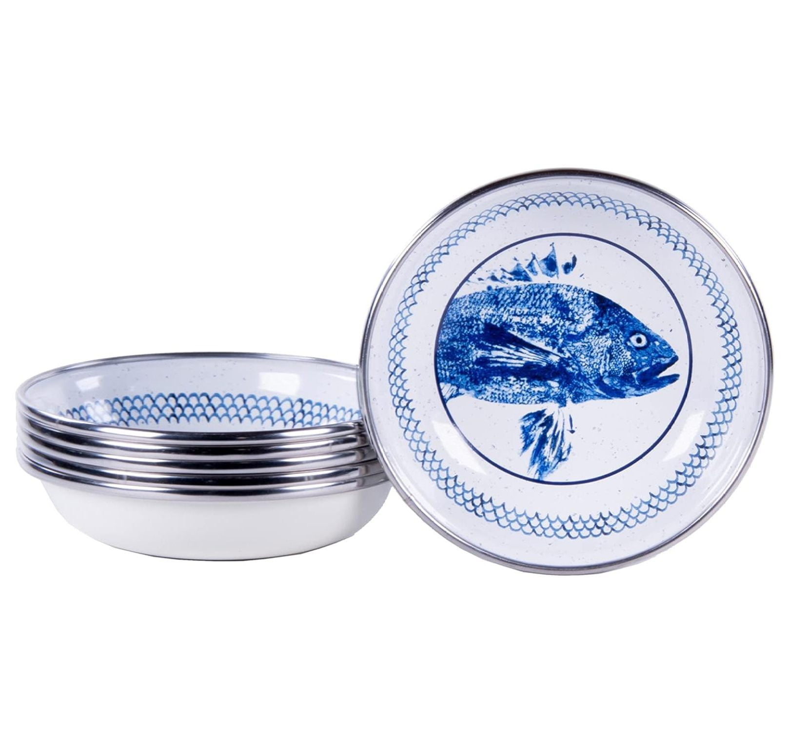 Enamelware - Set of 6-4oz Tasting Dishes (Fish Camp) - Walmart.com