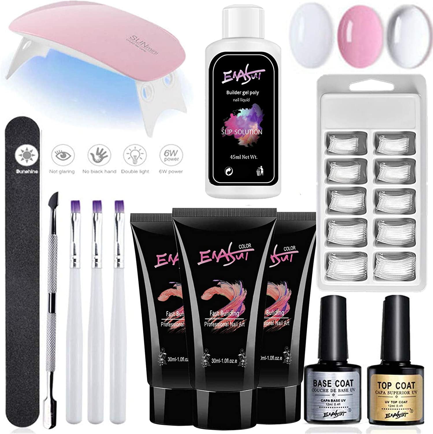 Enasui 13Pcs Professional Nail Extension Gel Kit 30ml Quick Nail ...