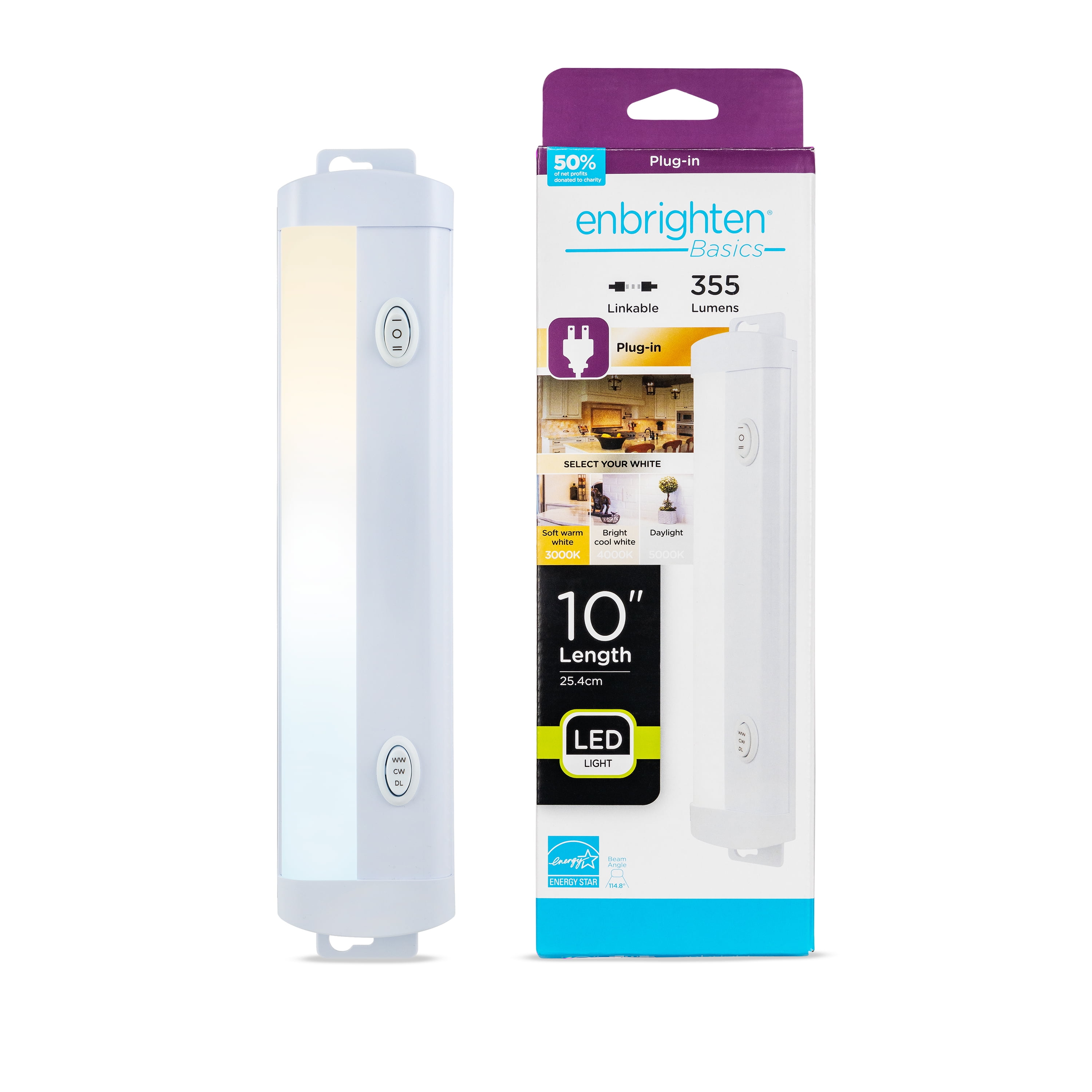 Enbrighten 355 Lumen 10" LED Under Cabinet Light, Linkable - Walmart.com