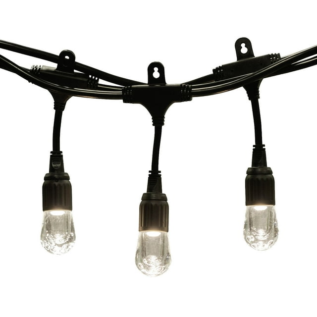 Enbrighten Classic LED Cafe String Lights, 12ft, Black Cord - Walmart.com
