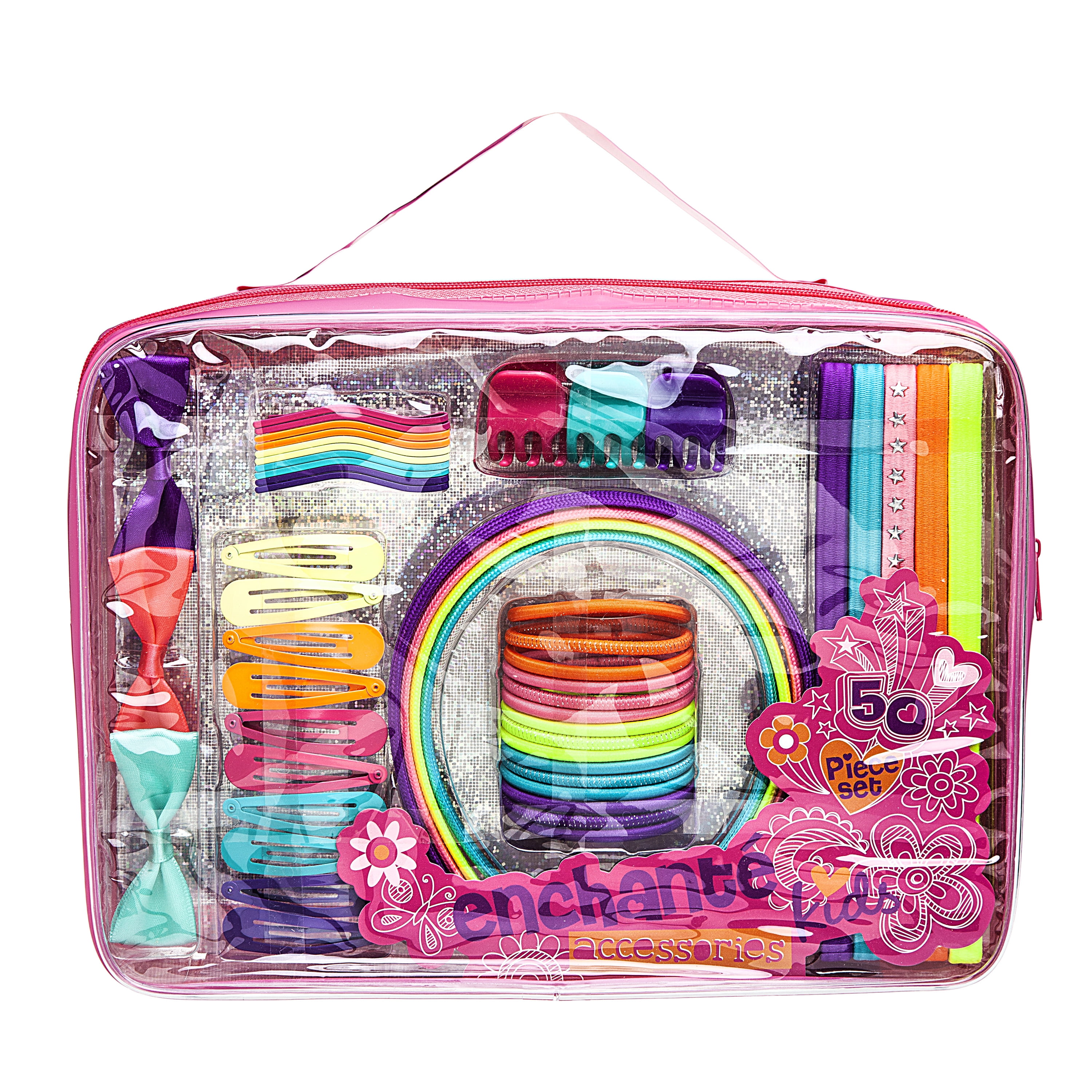 Enchante Accessories Kids Hair Set with Bonus Bag 50 pc Pack - Walmart.com