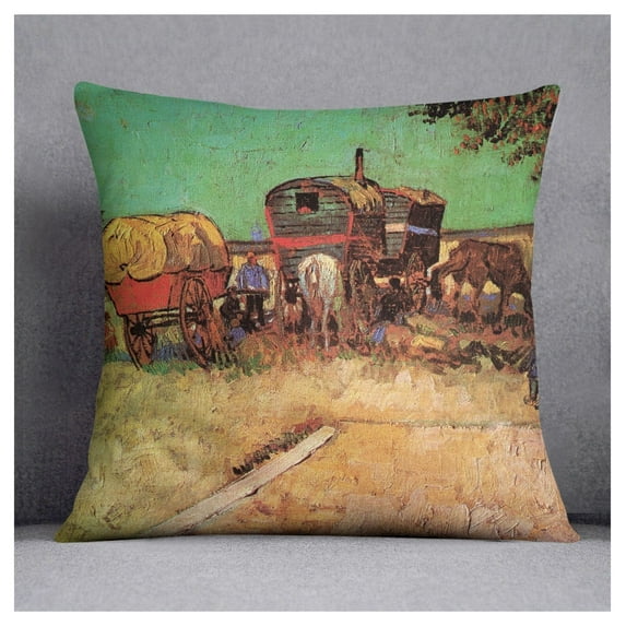 Encampment of Gypsies with by Van Gogh Cushion - Walmart.com