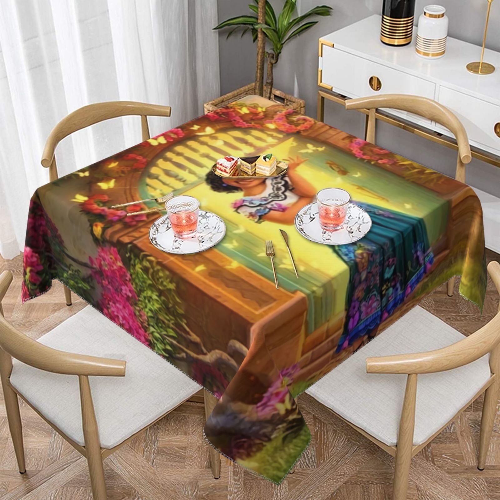 Encanto 60X 60 Inch Square Tablecloth,Stain And Wrinkle Resistant,Anime ...