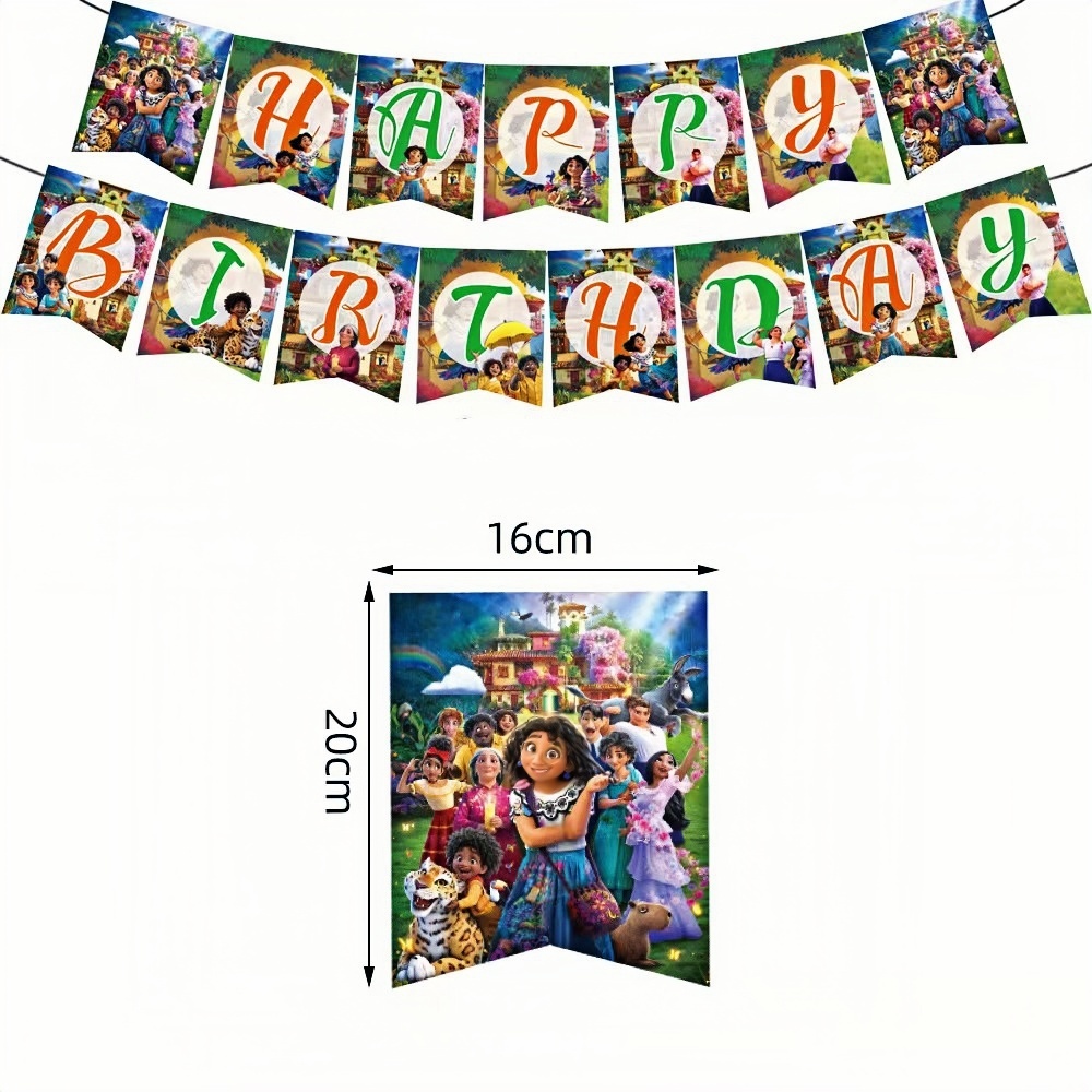 Encanto Anime Cartoon Birthday Party Decorations Banner - Waterproof ...