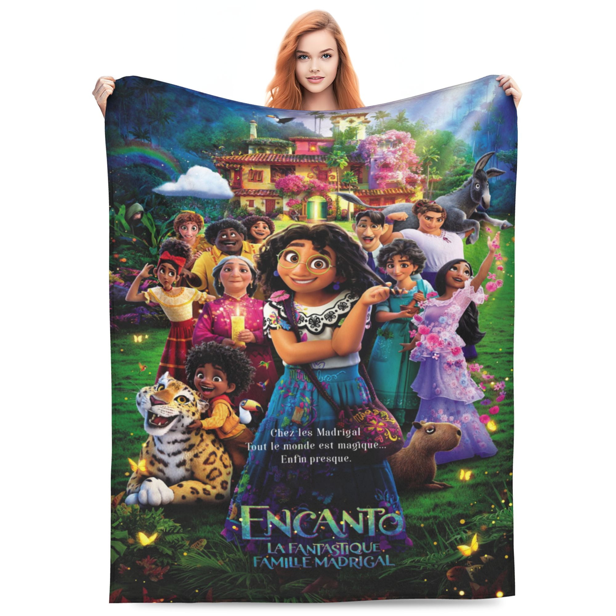 Encanto Bed Blanket 3D Printed Throw Blanket Lightweight Super Soft Air Conditioning Room All ...