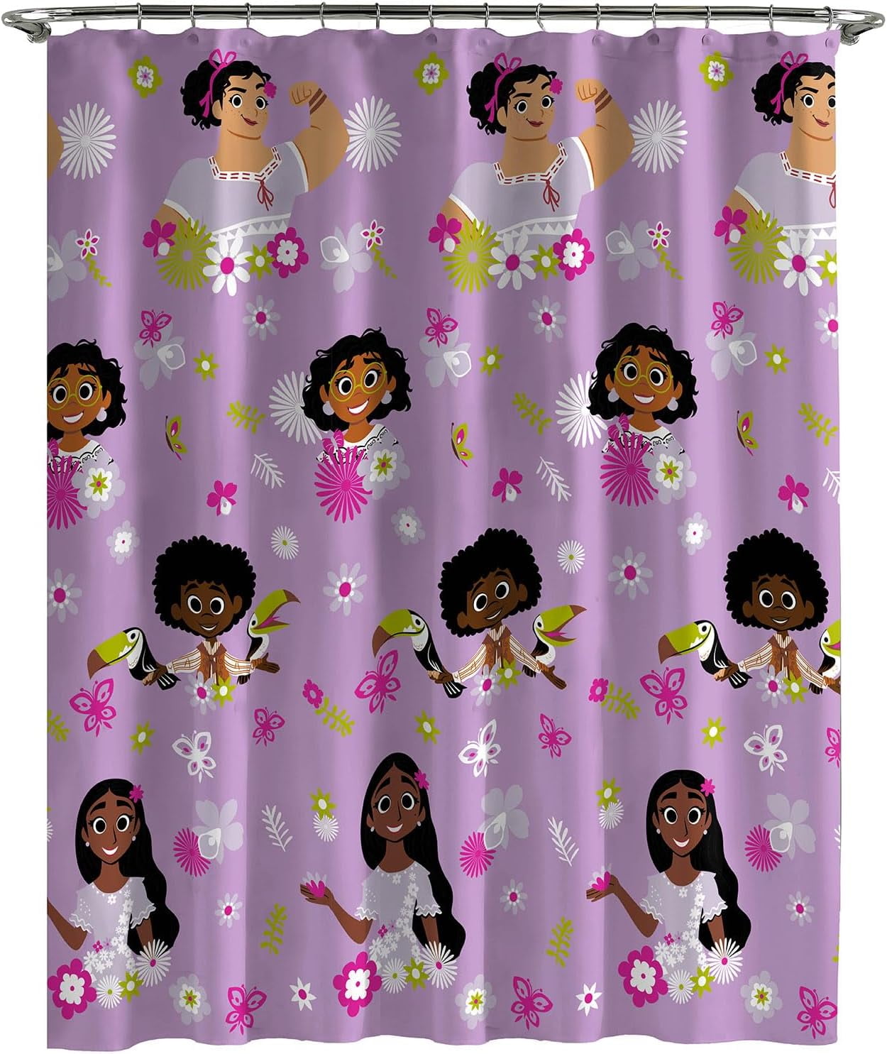 Encanto Birds & Flowers Kids Fabric Shower Curtain, Featuring Isabela ...