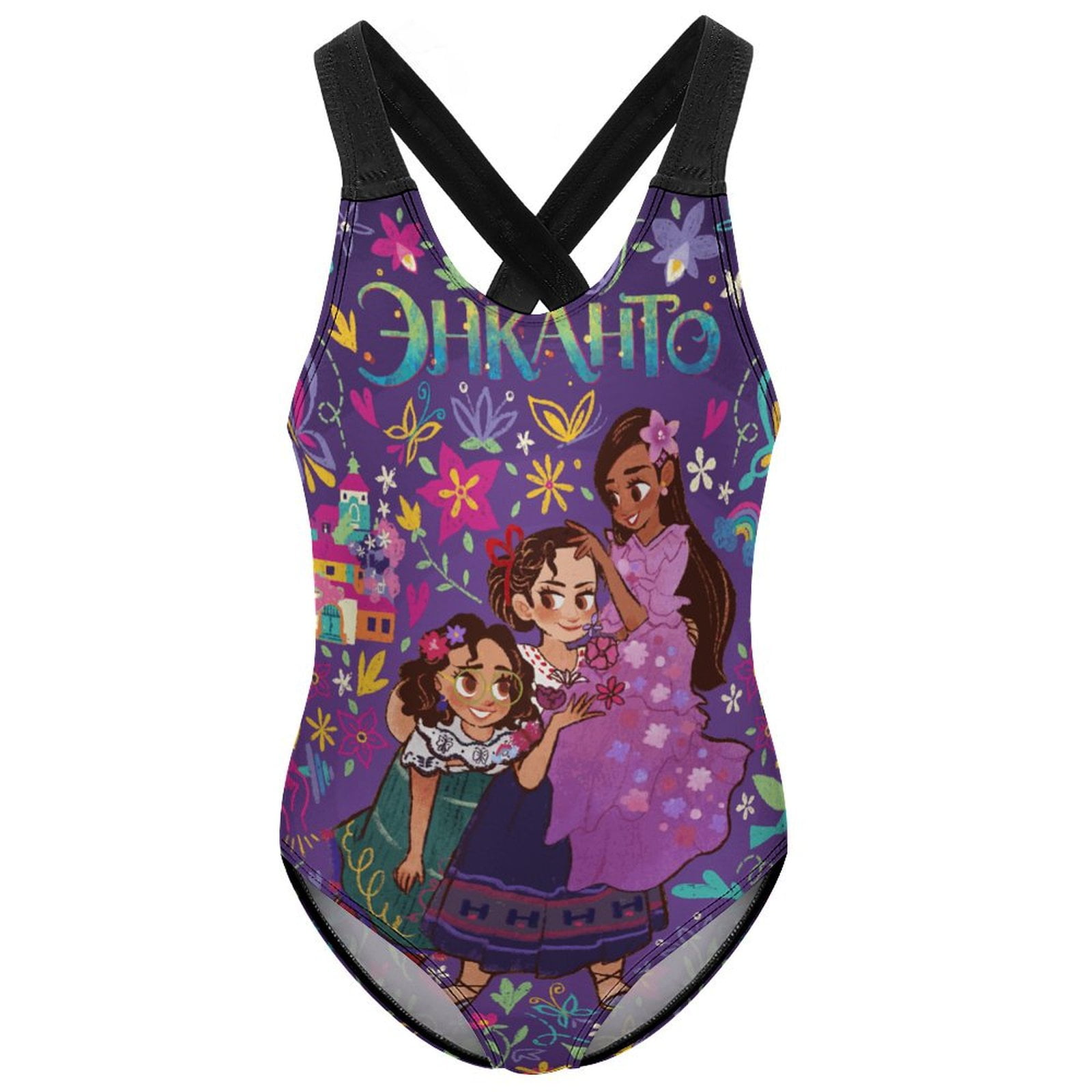Encanto Cartoon girls one piece swimsuit cute swimsuit 8-10Y（130cm ...