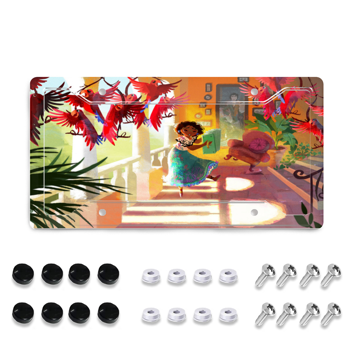 Encanto License Plate Frame Set - 4-hole License Plate Frame + License ...