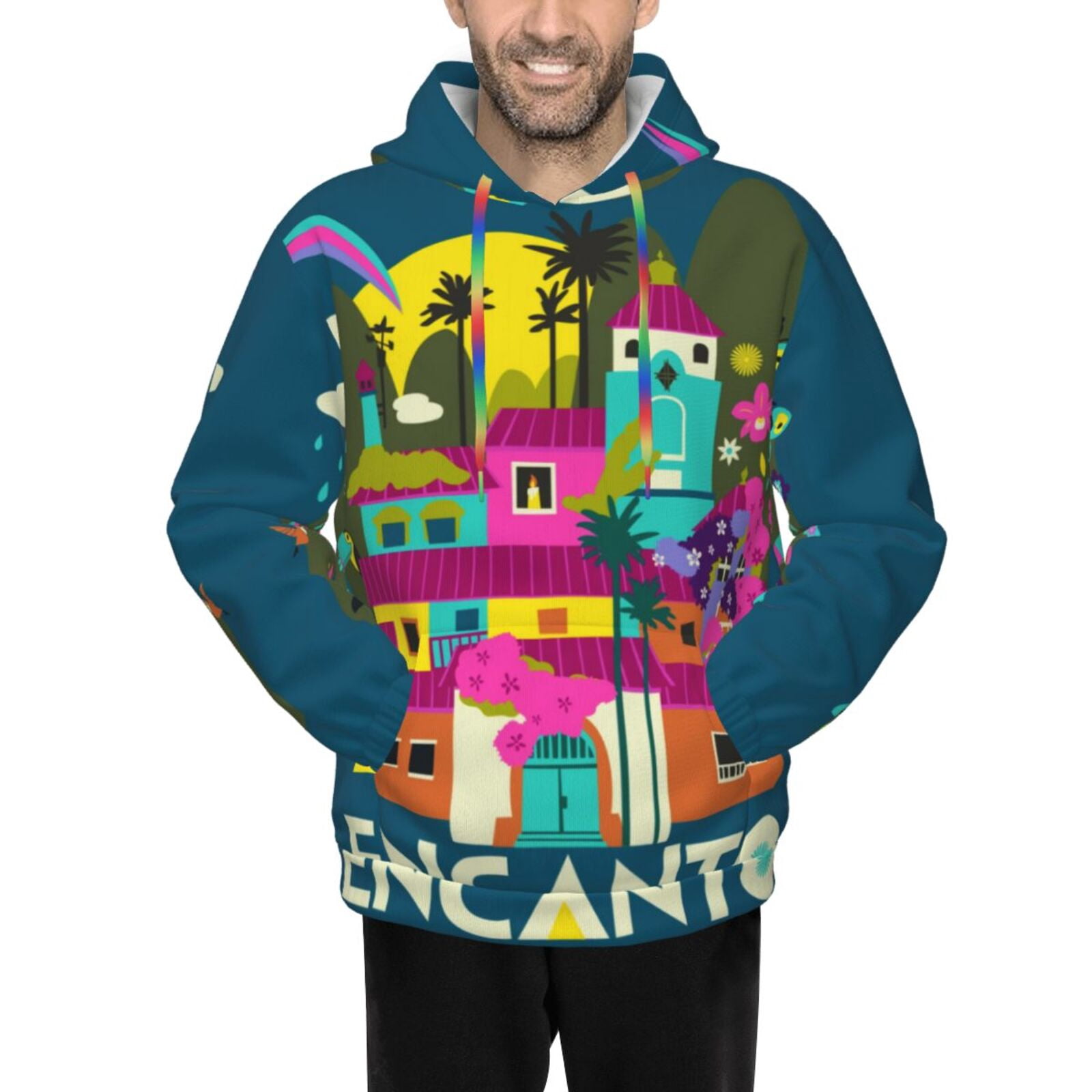 Encanto Men's Hoodie Novelty Pattern Adult Hooded Sweatshirts Casual ...
