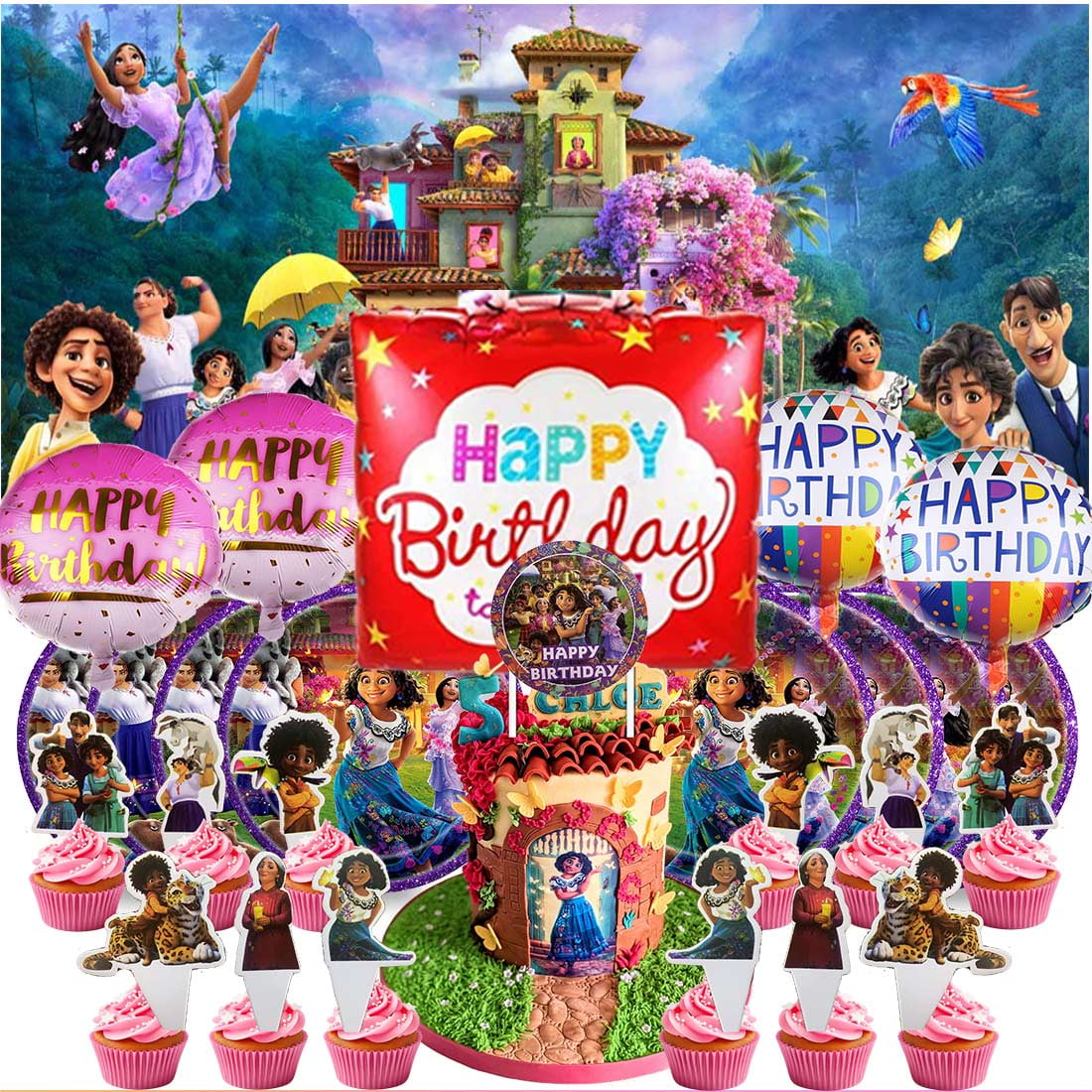 Encanto Party Supplies Decor Tableware Backdrop Banner Cake Topper ...