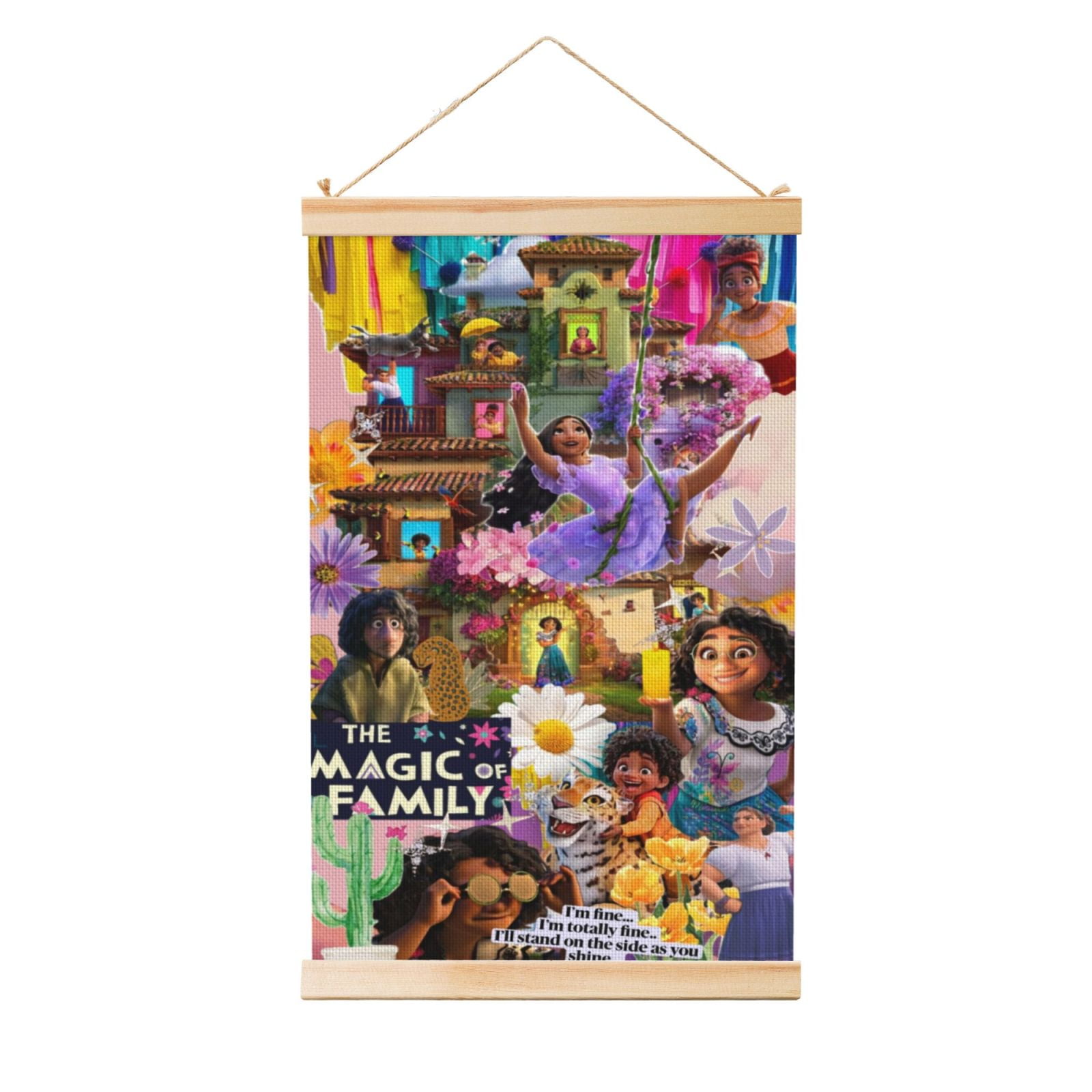 Encanto Poster Canvas Wooden Shaft Hanging Poster Home Decor, Aesthetic ...