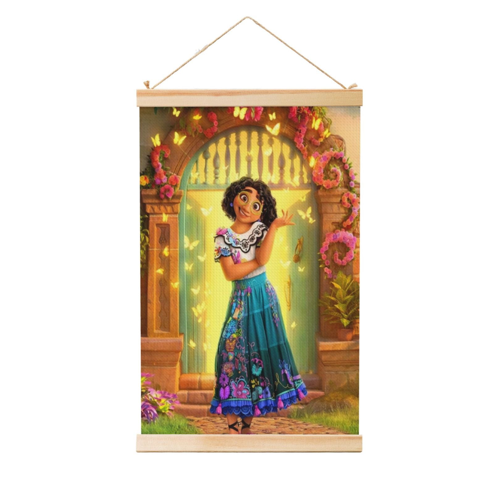 Encanto Poster Canvas Wooden Shaft Hanging Poster Home Decor, Aesthetic ...