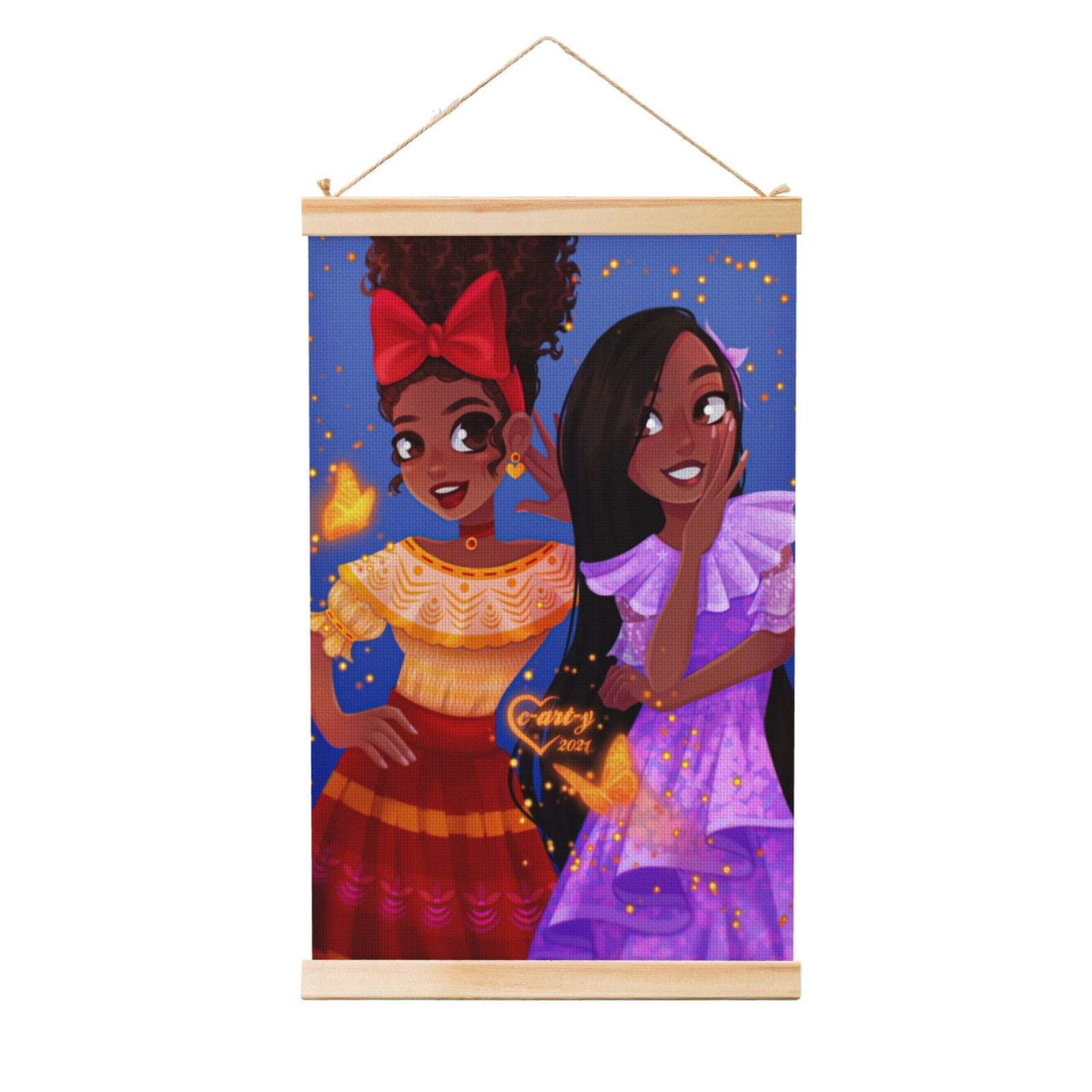 Encanto Poster Canvas Wooden Shaft Hanging Poster Home Decor, Aesthetic ...