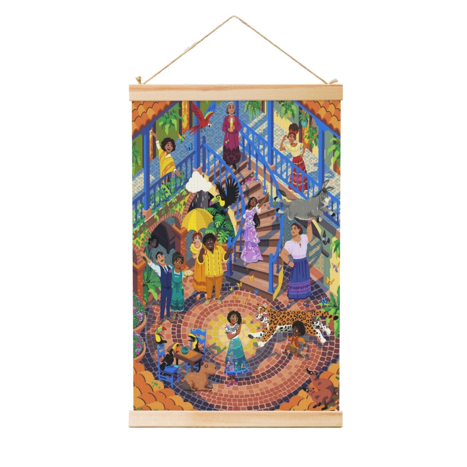 Encanto Poster Canvas Wooden Shaft Hanging Poster Home Decor, Aesthetic ...
