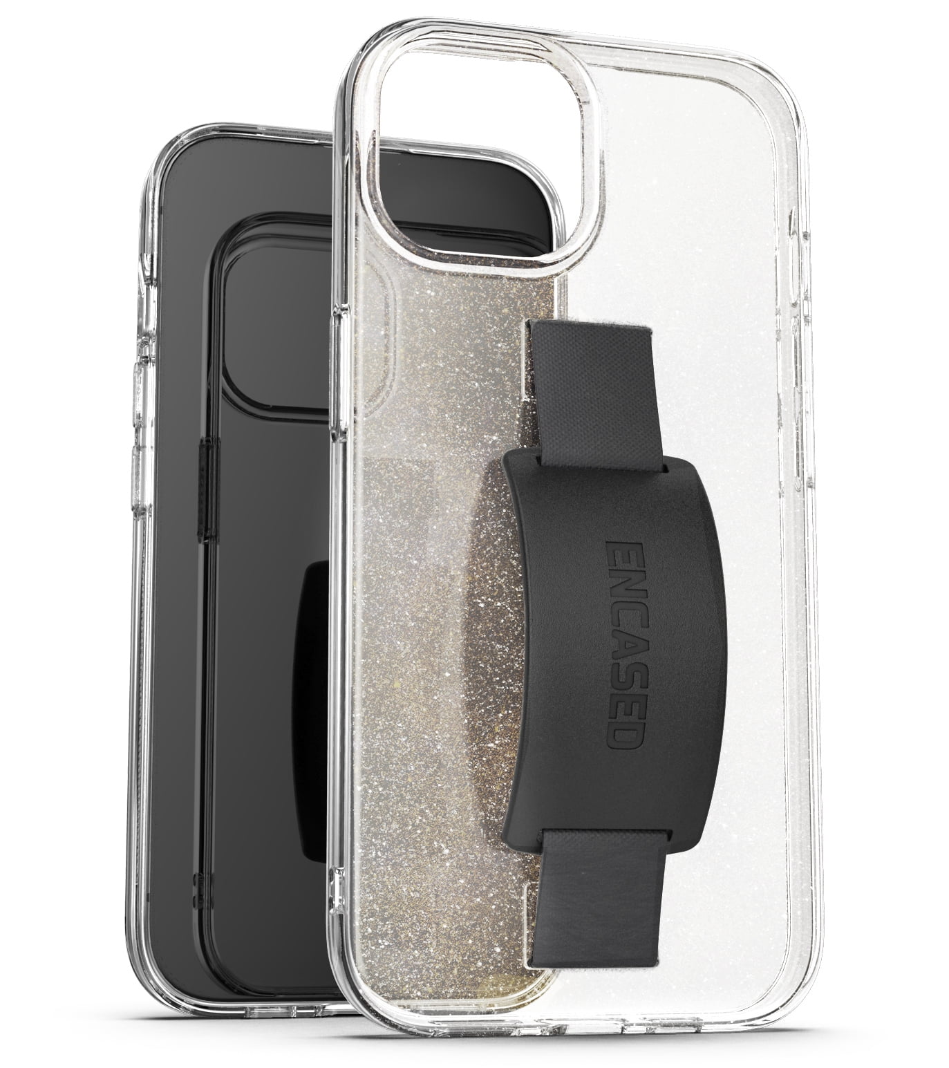 Encased Bando Case Designed for iPhone 15 Plus Glitter Case with Strap ...