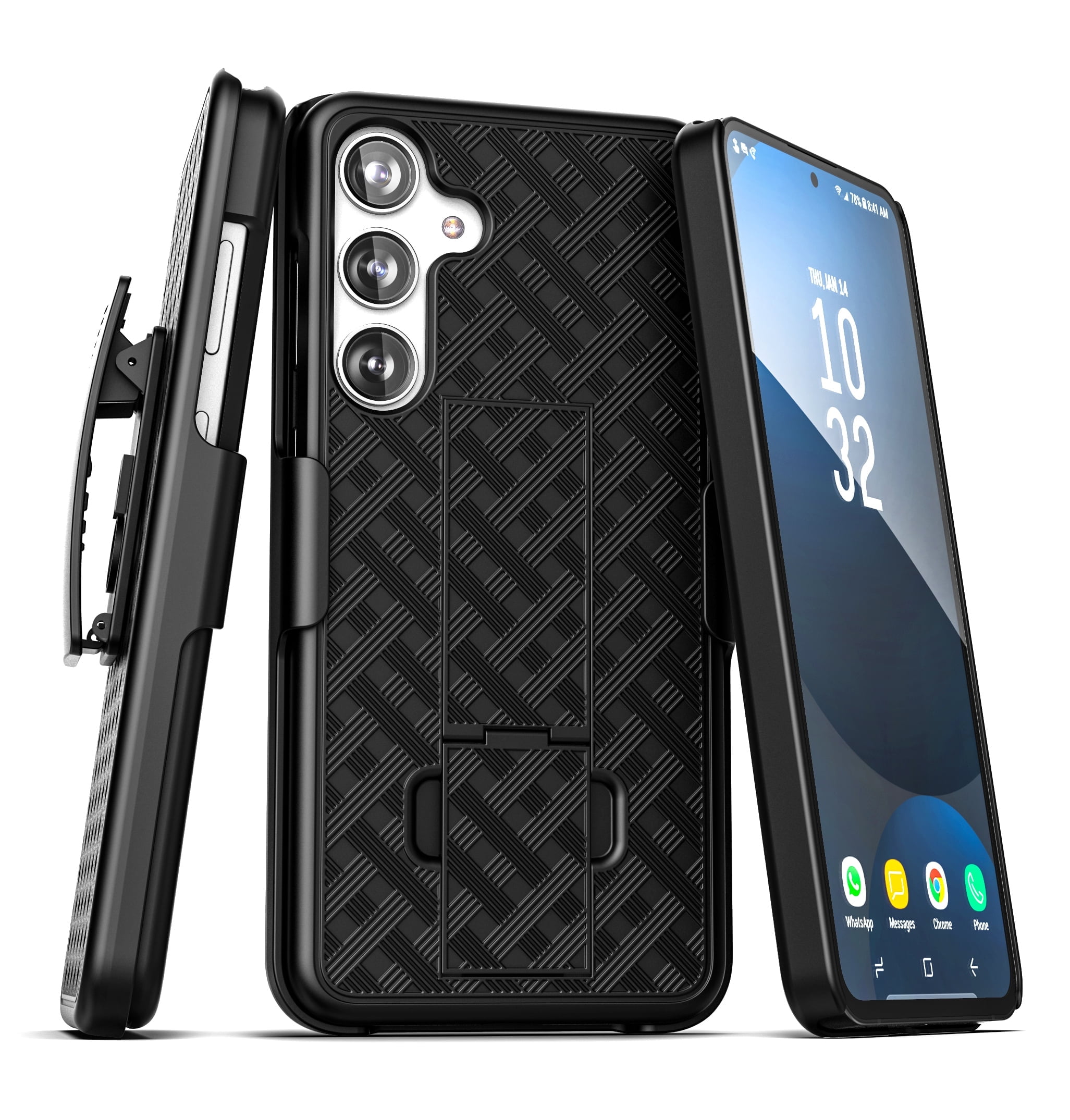 Encased DuraClip for Samsung Galaxy S24 FE Belt Case with Holster Clip and Kickstand (Black ...