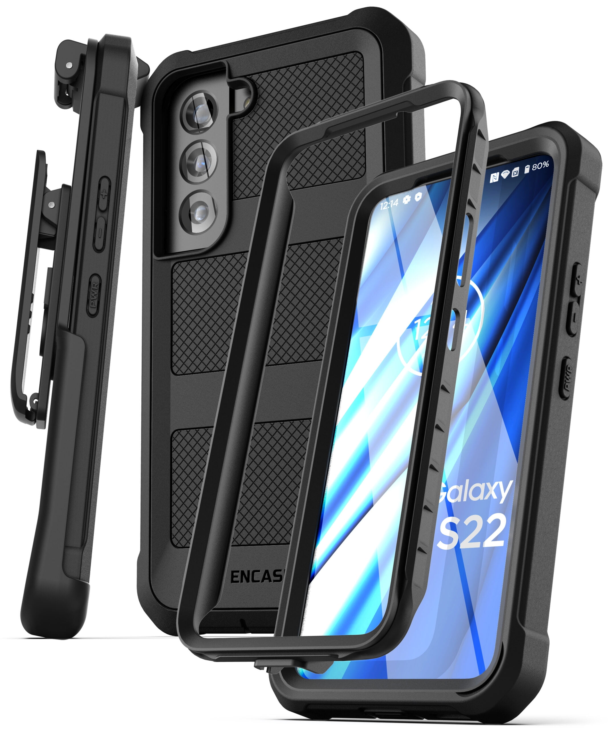 Encased Falcon Designed for Samsung Galaxy S22 Belt Clip Case, Full Body Protective Phone Case ...