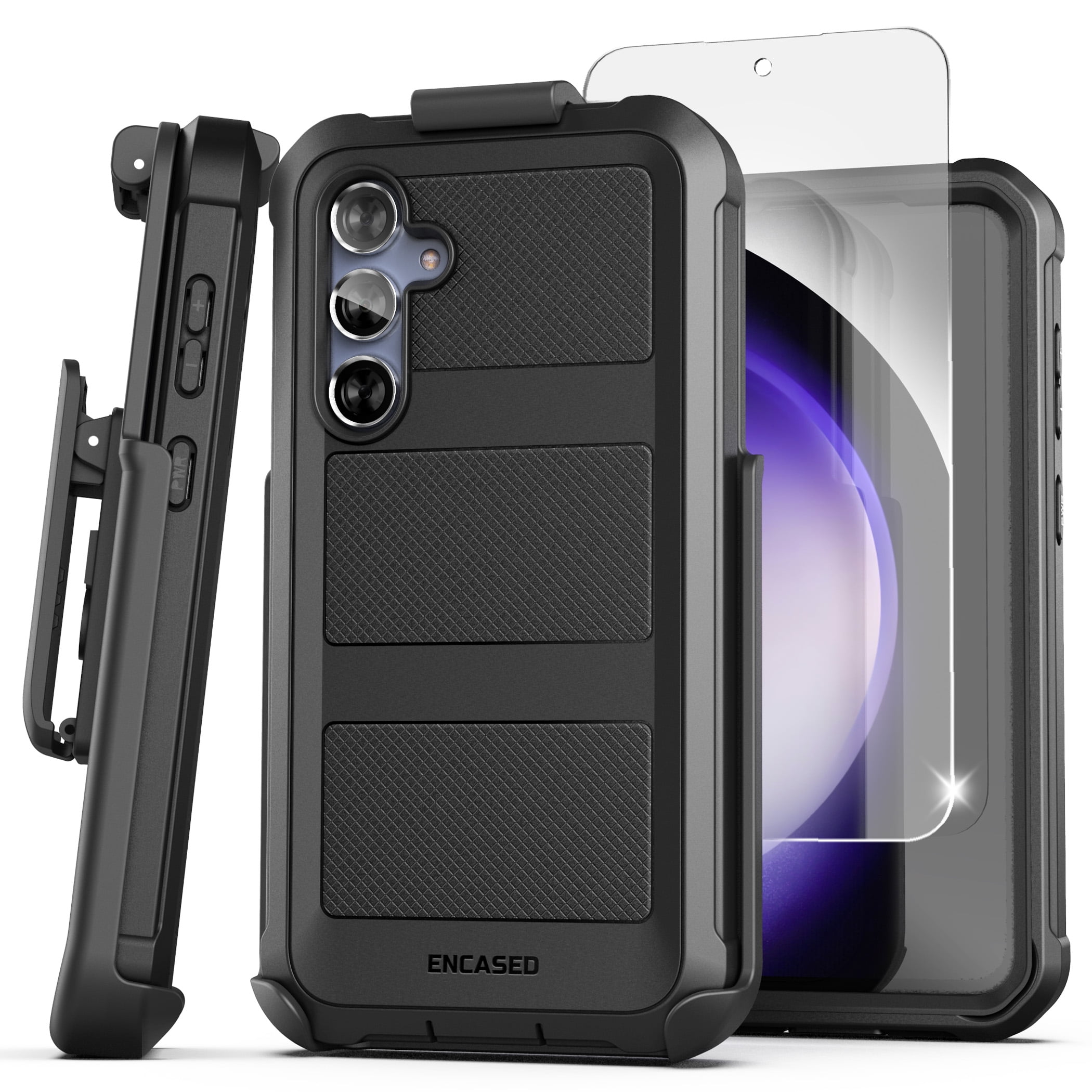 Encased Falcon Designed for Samsung Galaxy S23 FE Case with Screen Protector and Belt Clip ...