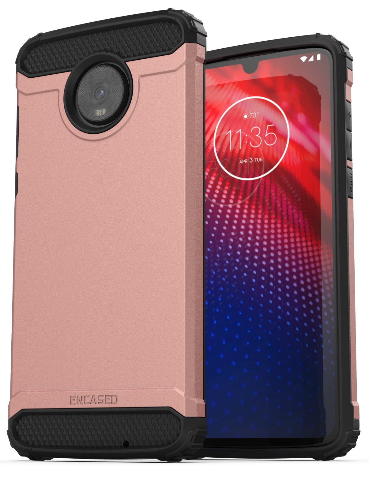 Encased Heavy Duty Moto Z4 Case Rose Gold (2019 Scorpio Series ...