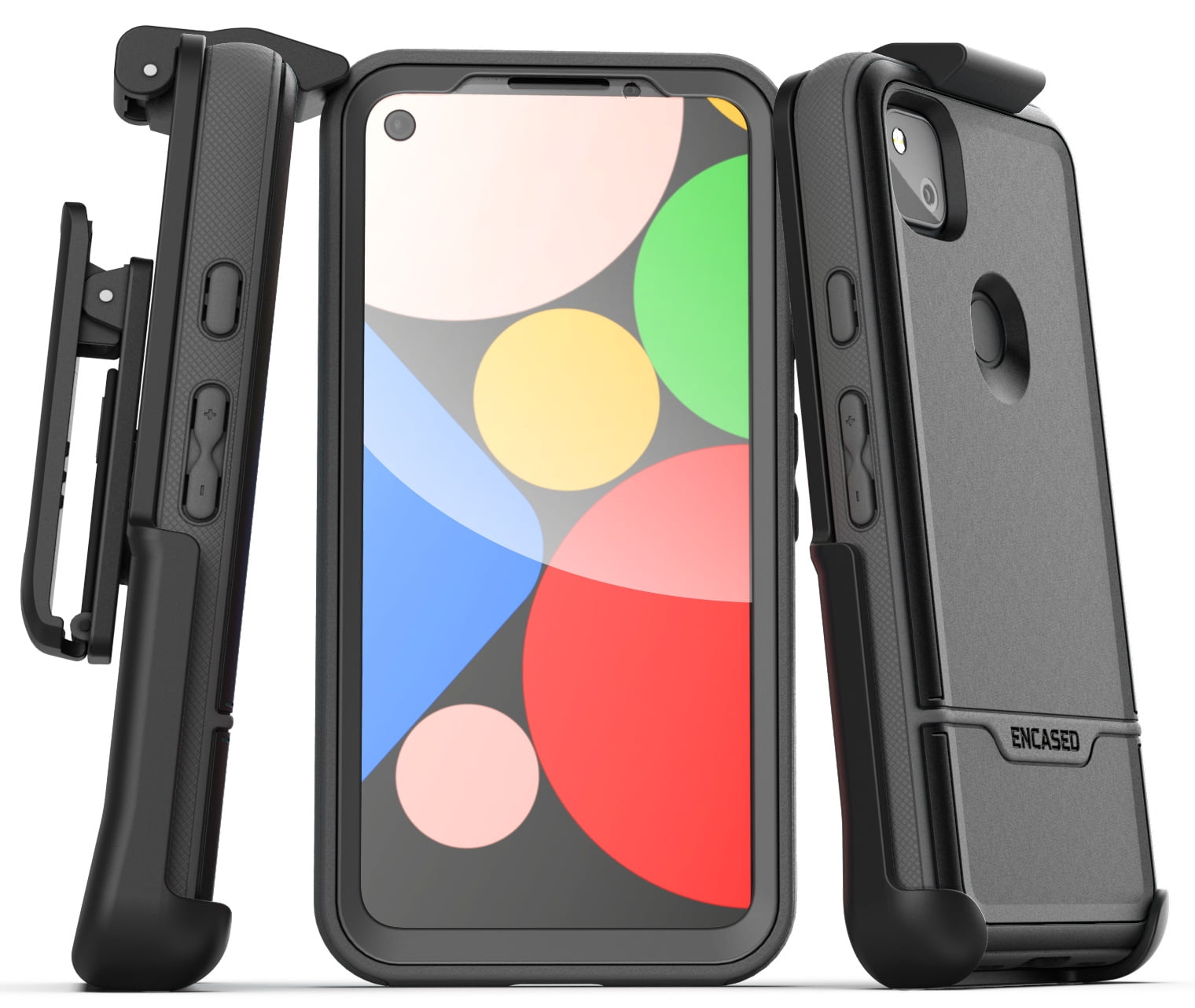 Encased Pixel 4a Case with Screen Protector and Belt Clip (Rebel Shield ...