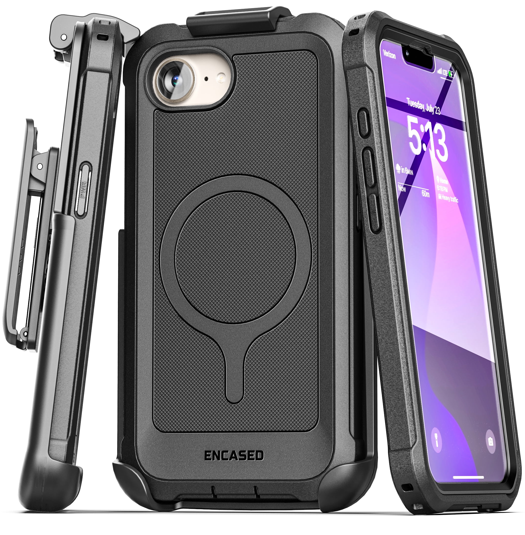 Encased Protective Case for iPhone 16e with Belt Clip (2025) Full-Body ...