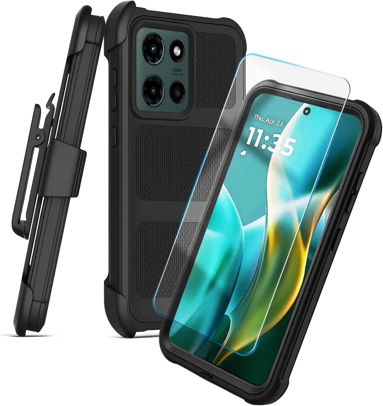 Encased Rugged Belt Case for Moto G Power 5G 2024, Full Body Protective ...