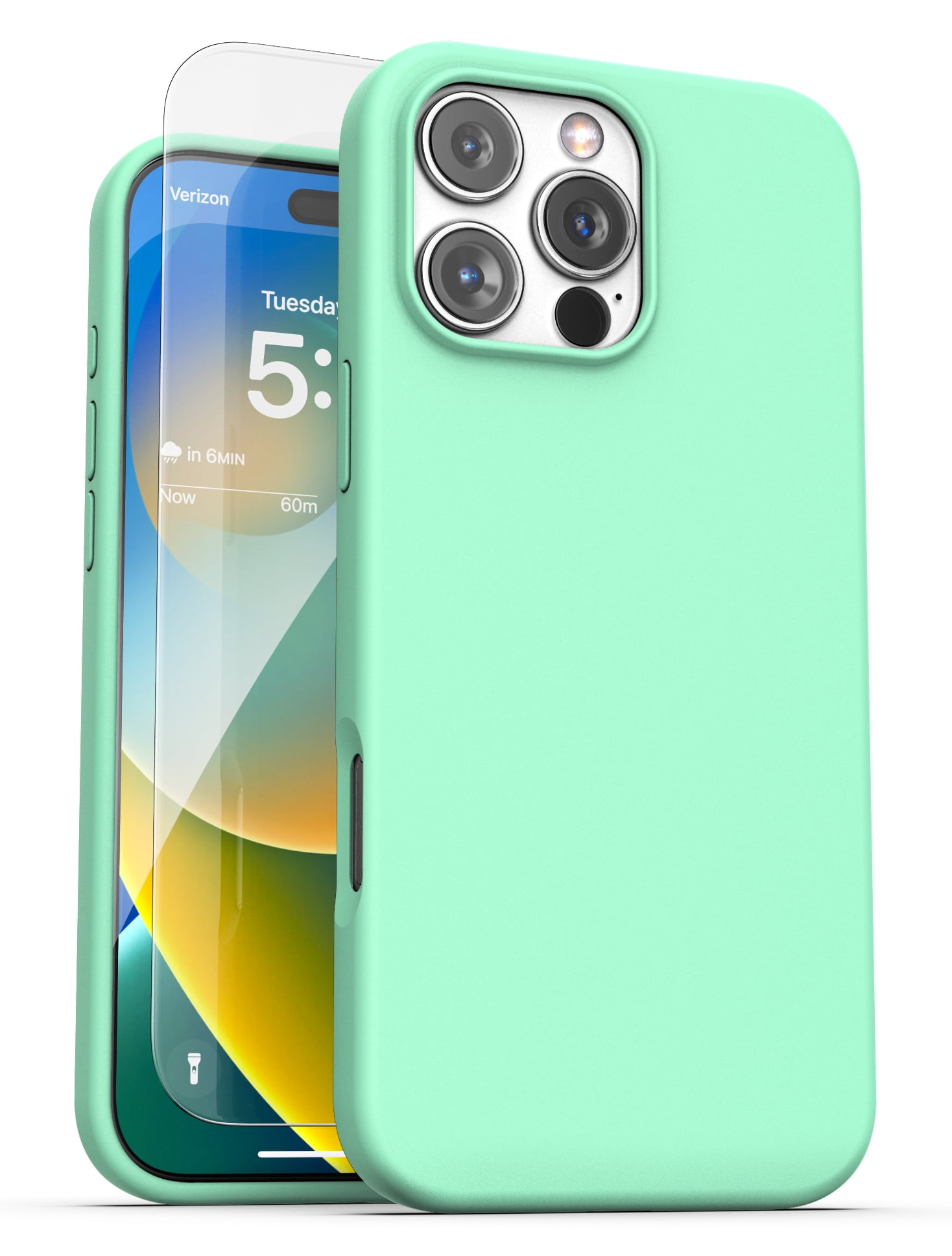 Encased for iPhone 16 Pro Silicone Case with Screen Protector, Silk ...