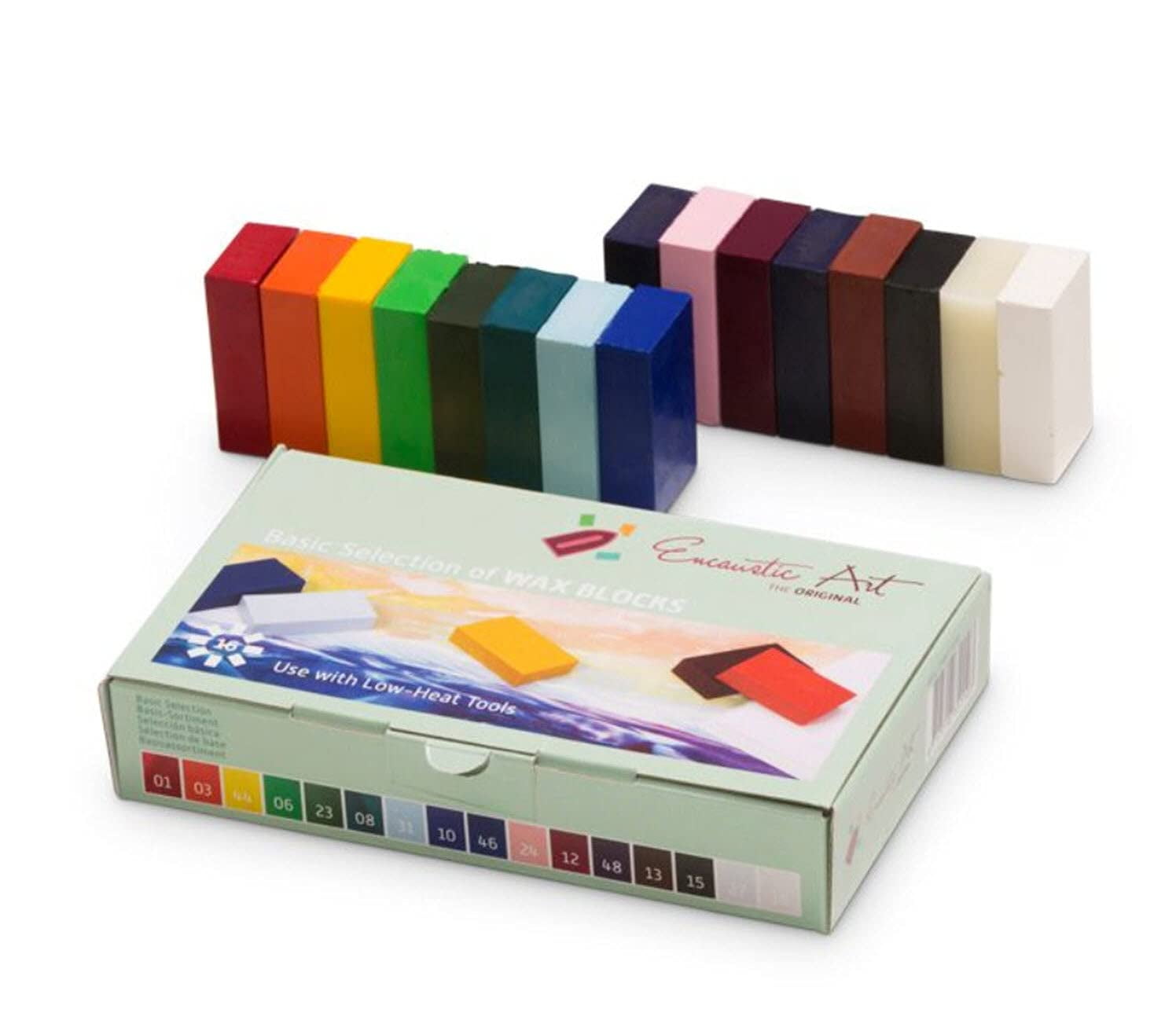 Encaustic Art The Original - BASIC SELECTION Set of 16 -Encaustic Wax Block Colors Set -Non ...