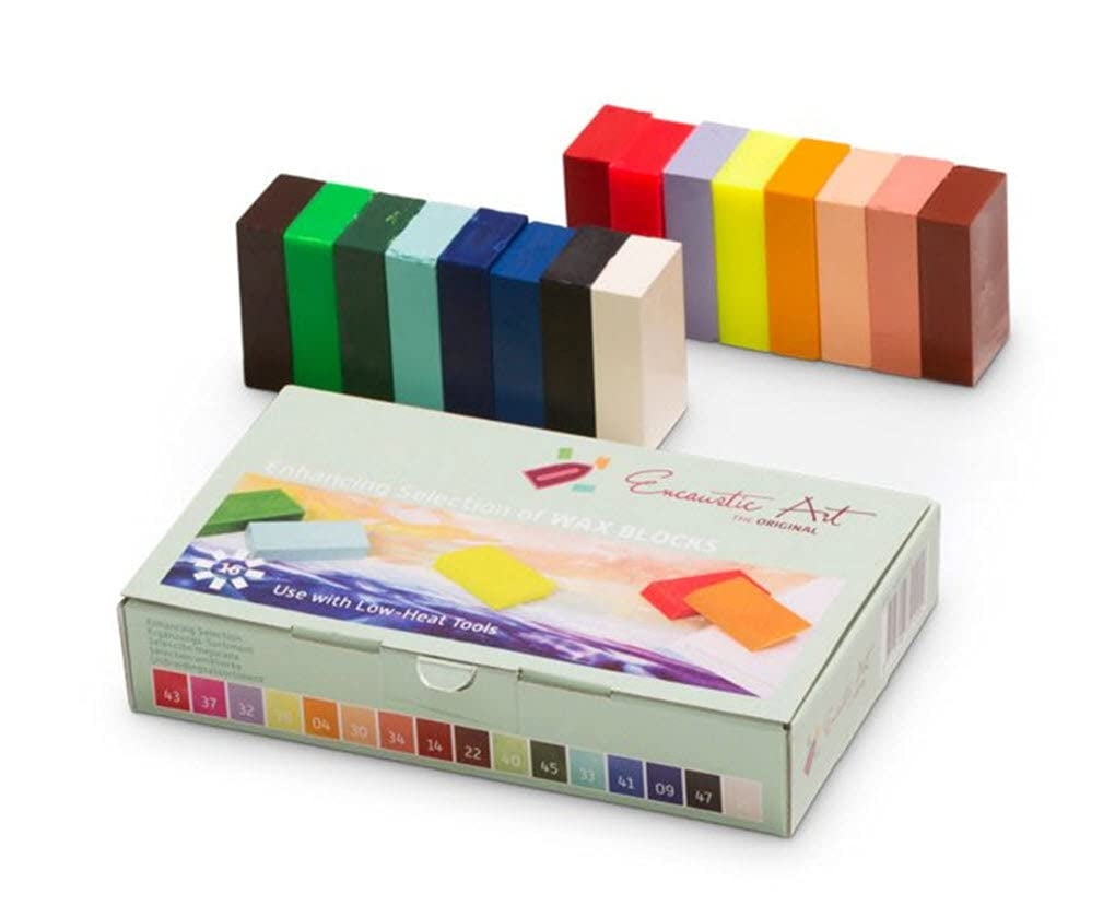 Encaustic Art Wax Blocks Enhancing Selection 16 Assorted Colors ...