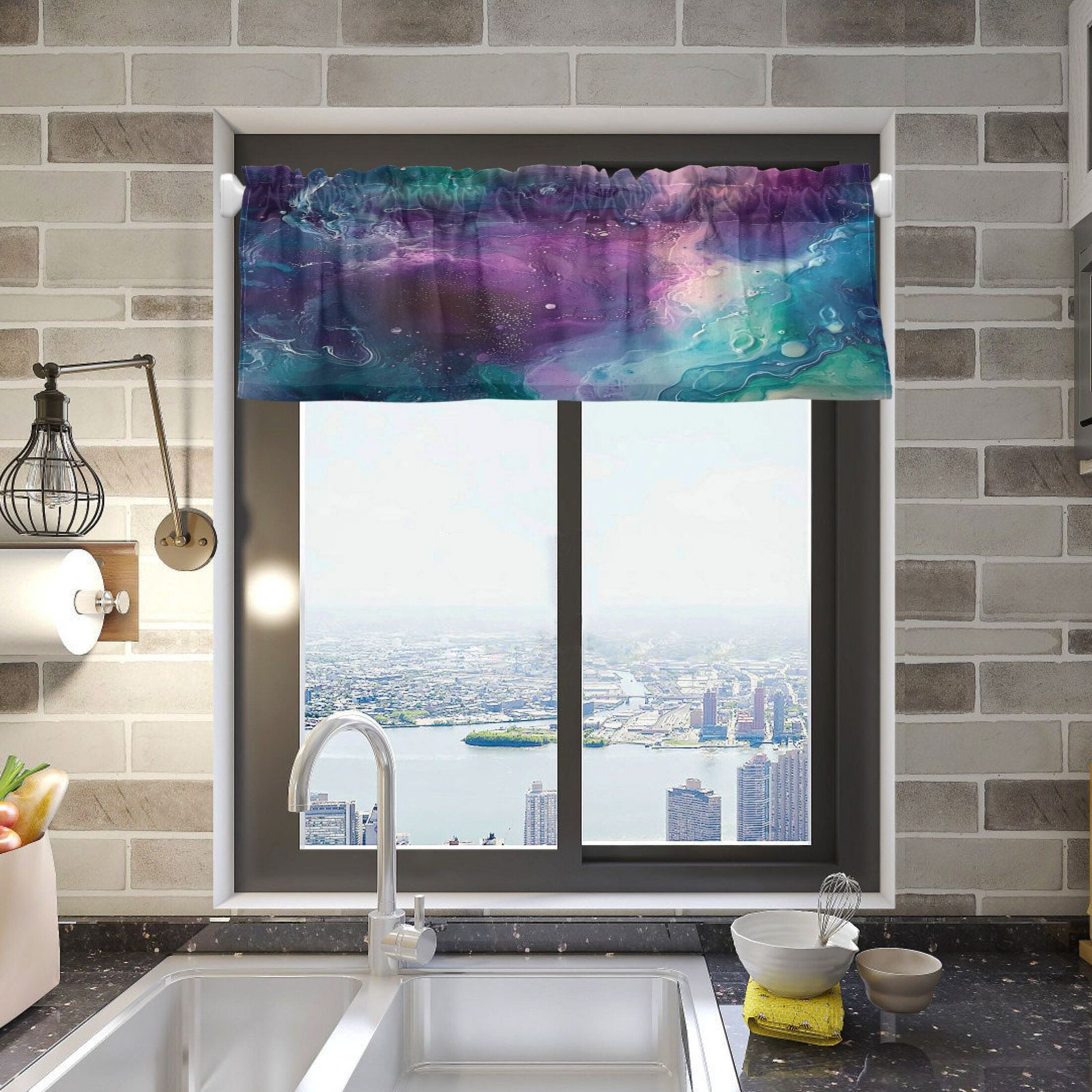 Encaustic Painting Of An Abstract Nebula Curtain Valances Window ...