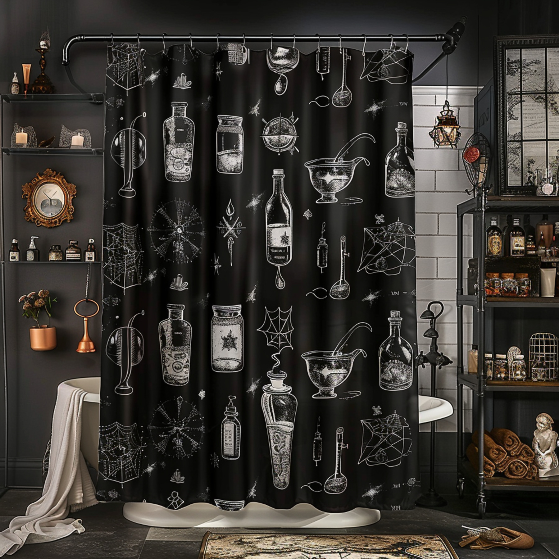 Enchant your bathroom with this Alchemist's Dream Shower Curtain Gothic ...