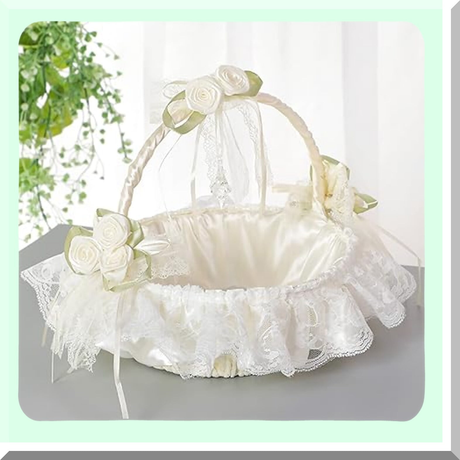 Enchanted Blossom Wedding Basket with Rhinestone Bow - Elegant Fairy ...