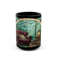 Enchanted Book Nook Mug Stained Glass Reading Tea Mug Fantasy Forest ...